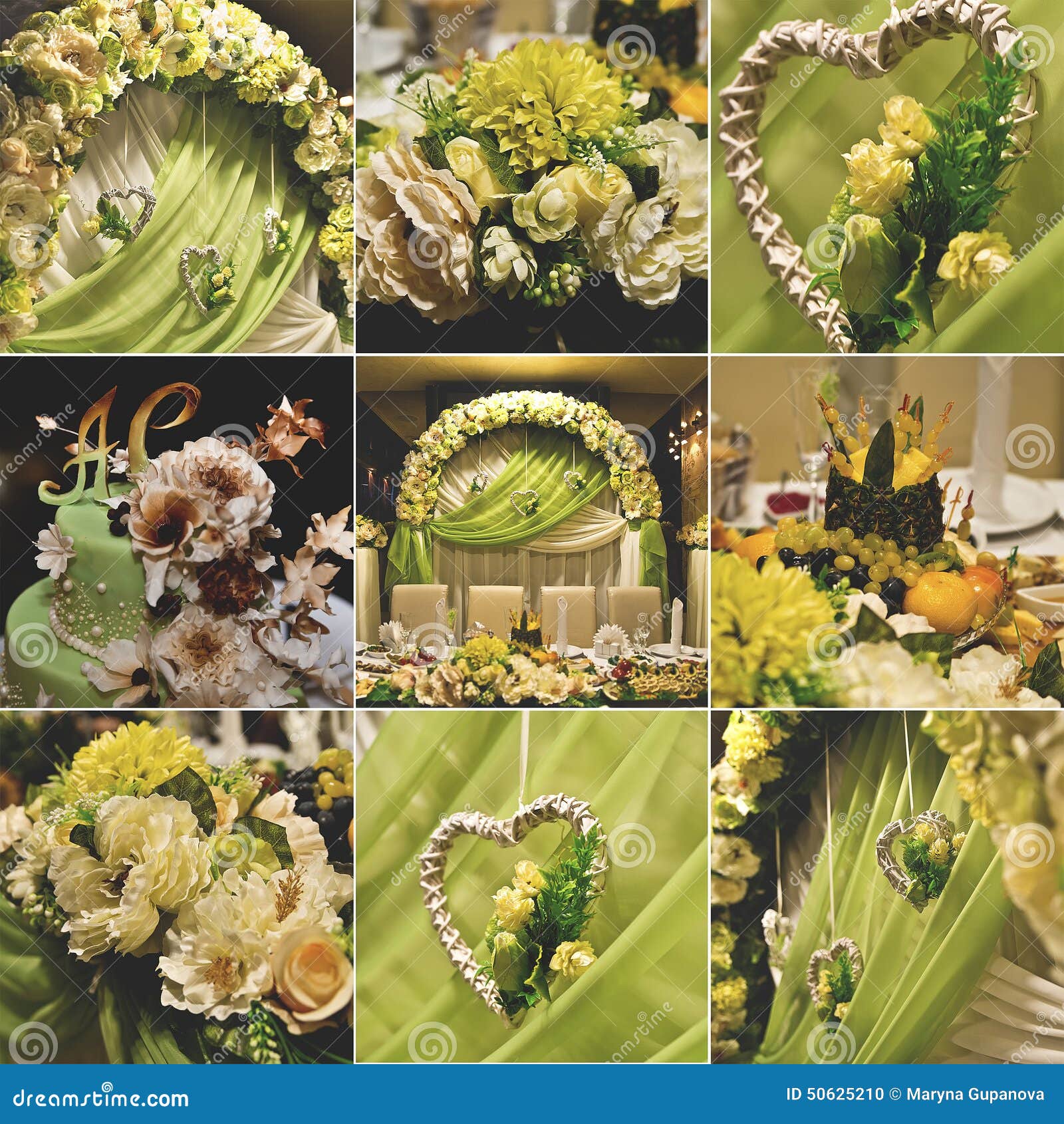 Wedding Floral Decoration Set Stock Photo - Image of dress, coronation ...