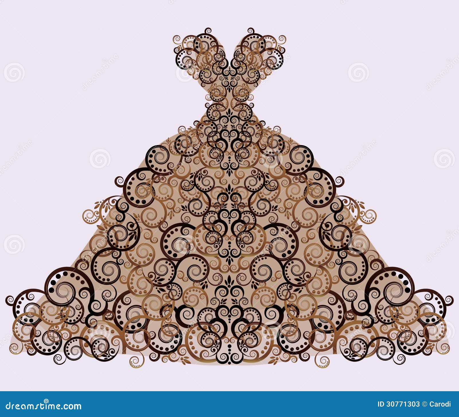 Wedding floral dress stock vector. Illustration of floral - 30771303