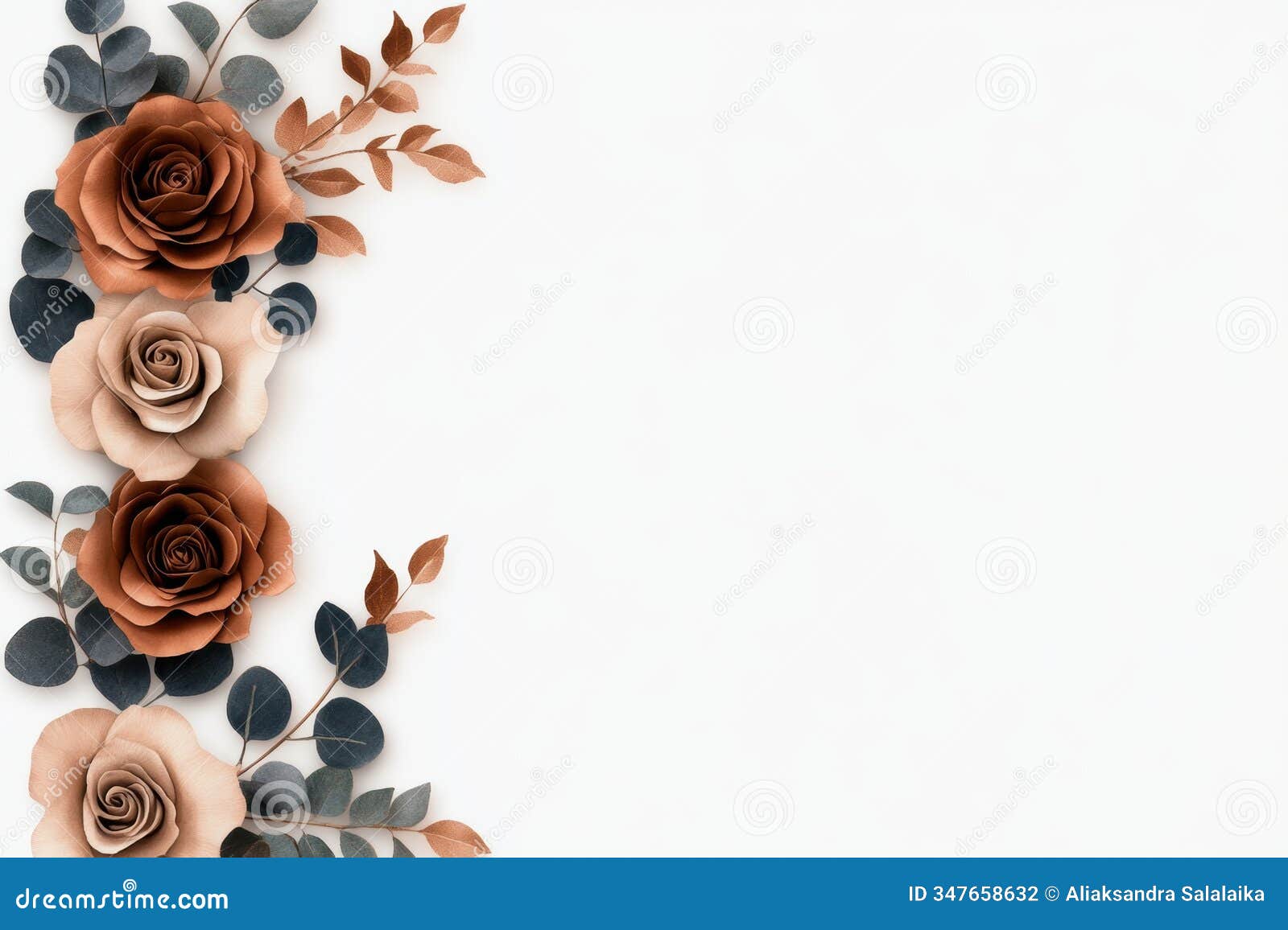 Wedding Floral Menu, Chic Floral Frame with Painted Roses and ...