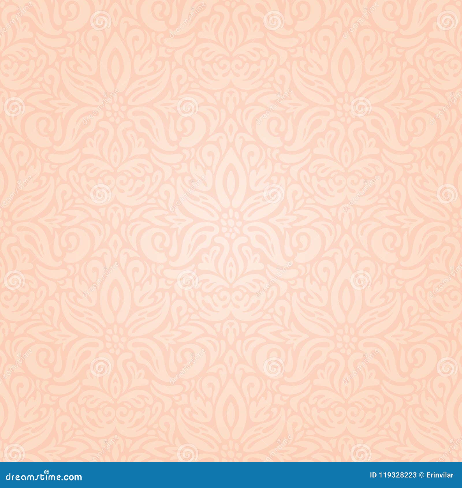 Wedding Floral Pale Ecru Vector Pattern Wallpaper Design Stock Vector ...