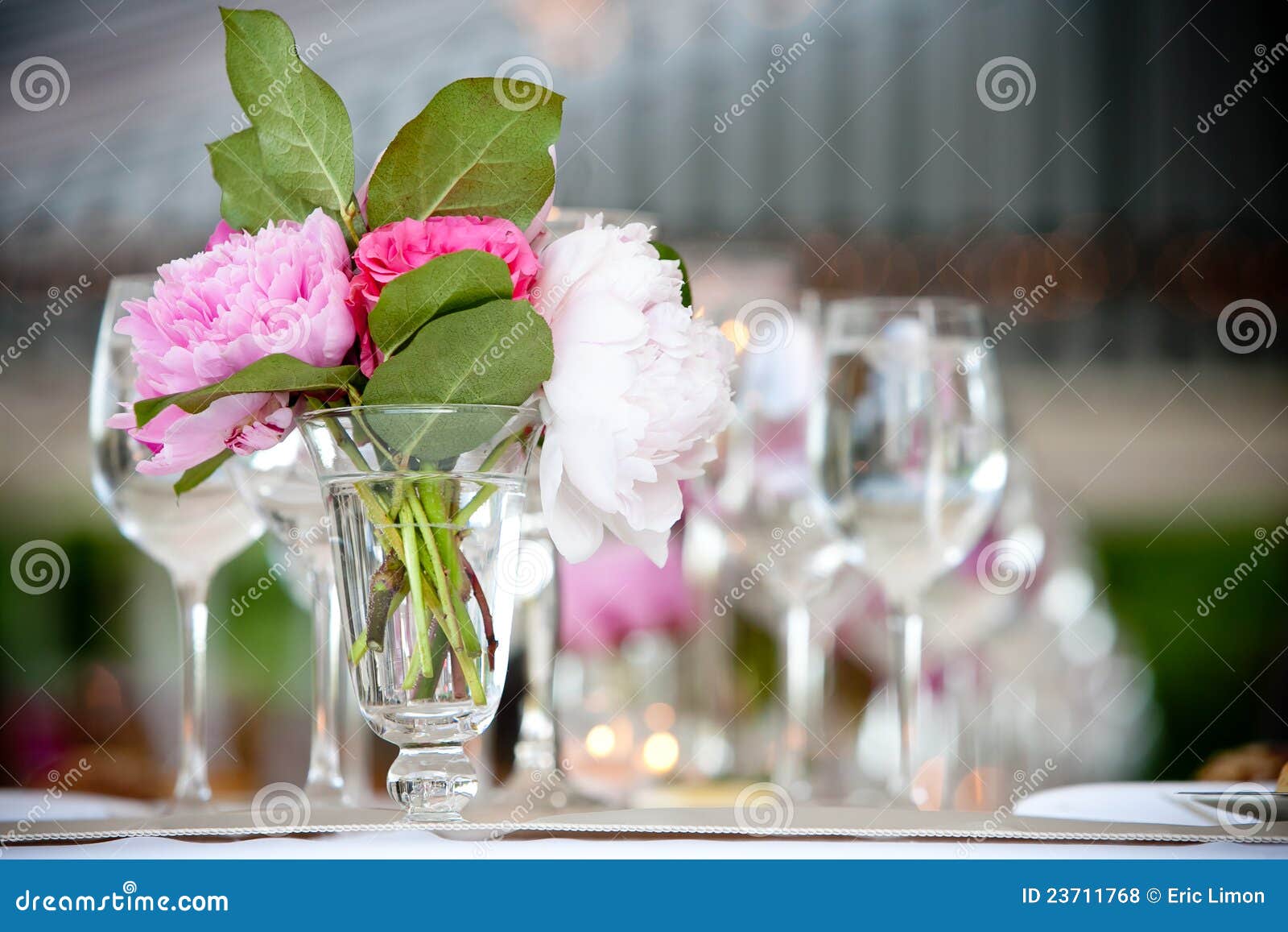 Wedding Flower Arrangement Table Setting Series Stock Photo - Image of ...