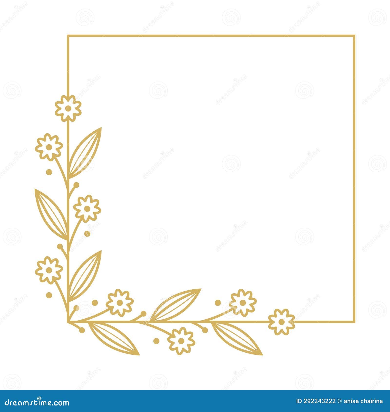 Wedding Flower Frame Element Design Stock Illustration - Illustration ...