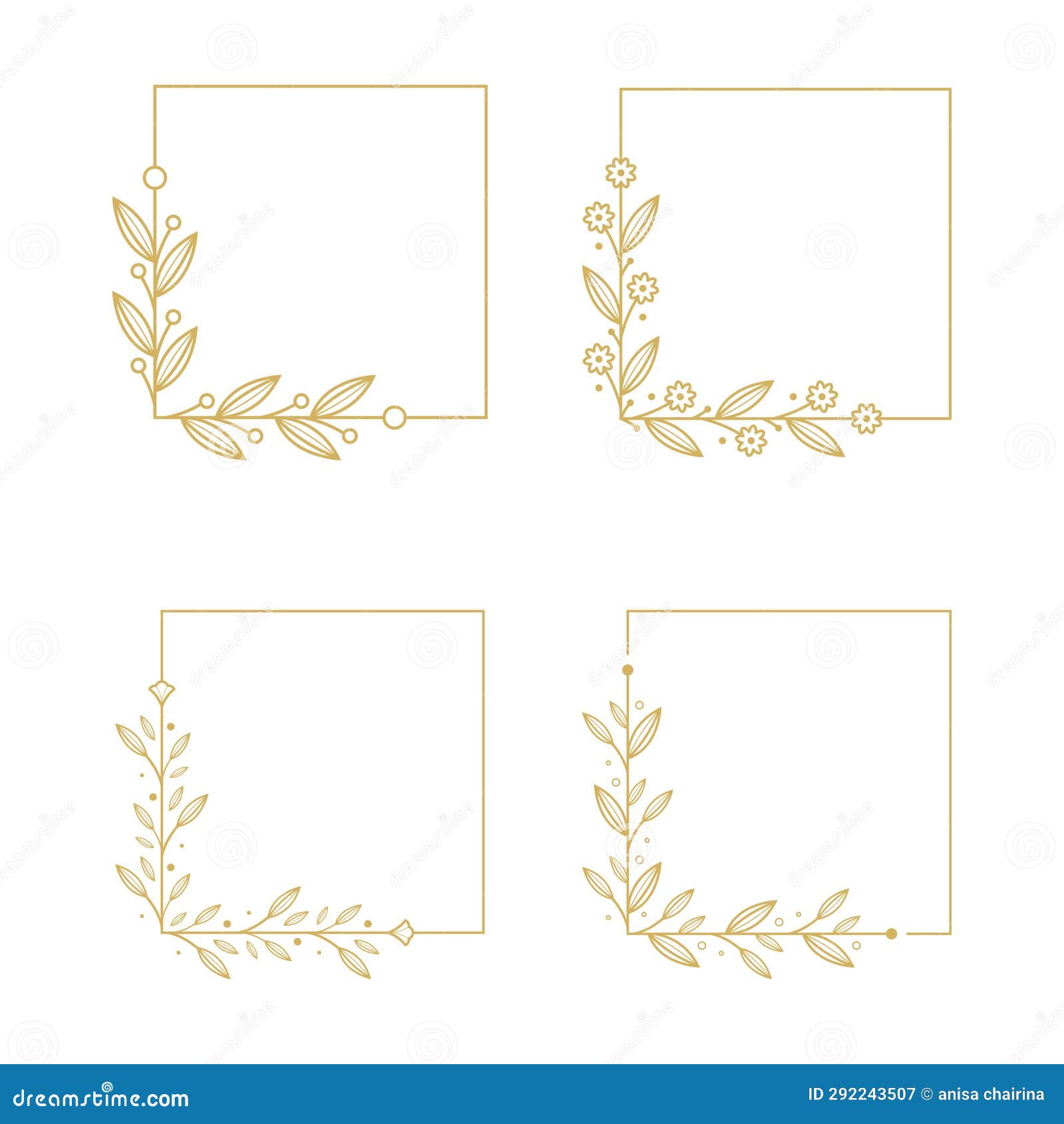 Wedding Flower Frame Element Design Stock Illustration - Illustration ...