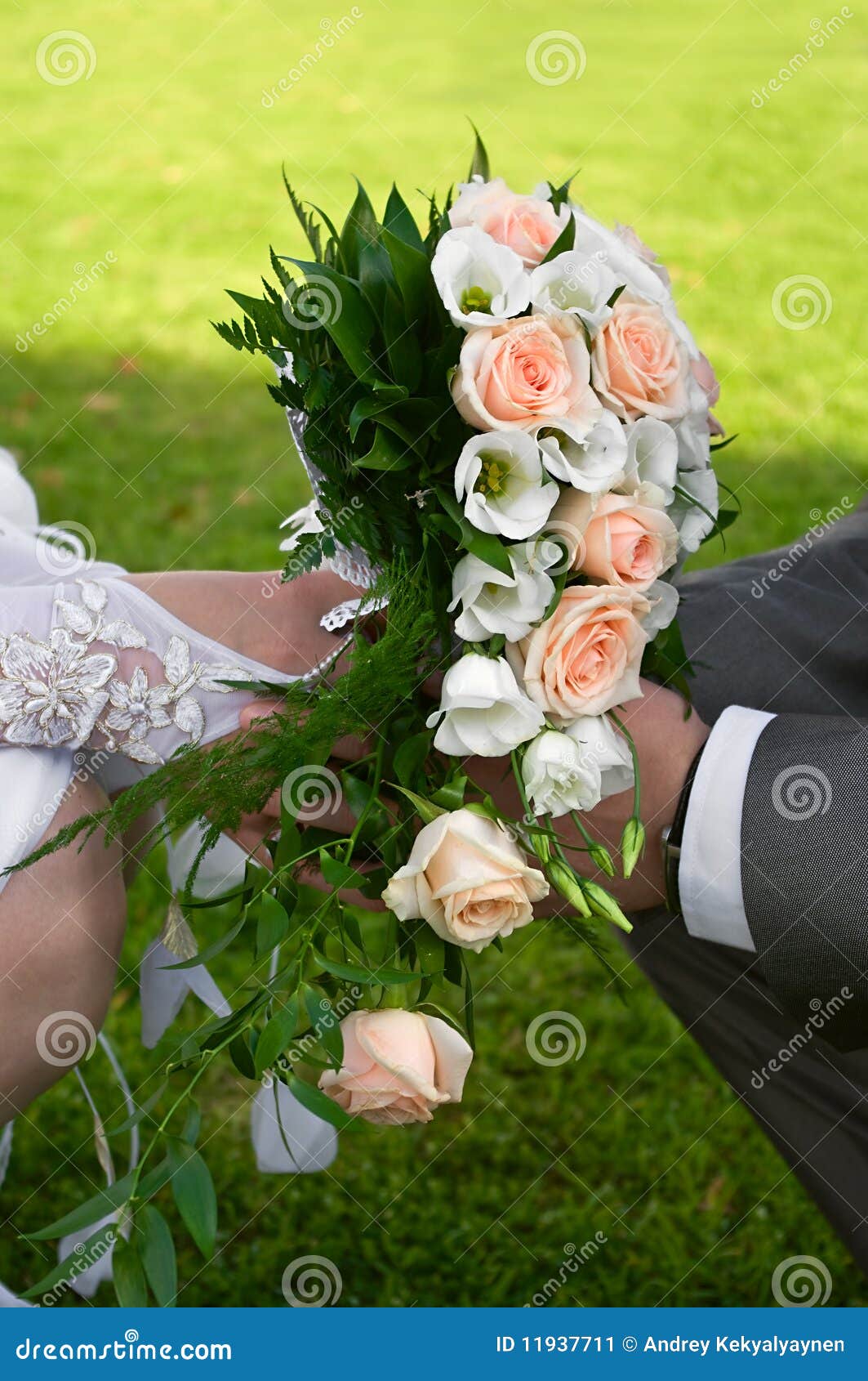 Wedding flowers in hands stock image. Image of love, happiness - 11937711