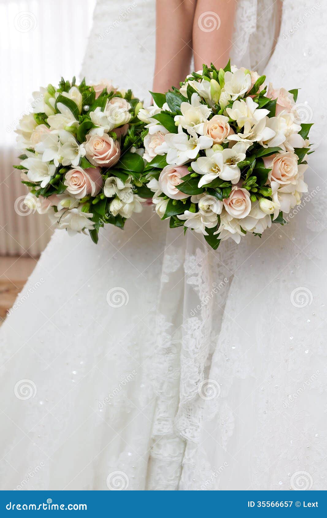 Wedding Flowers in Hands of the Bride Stock Image - Image of studio ...