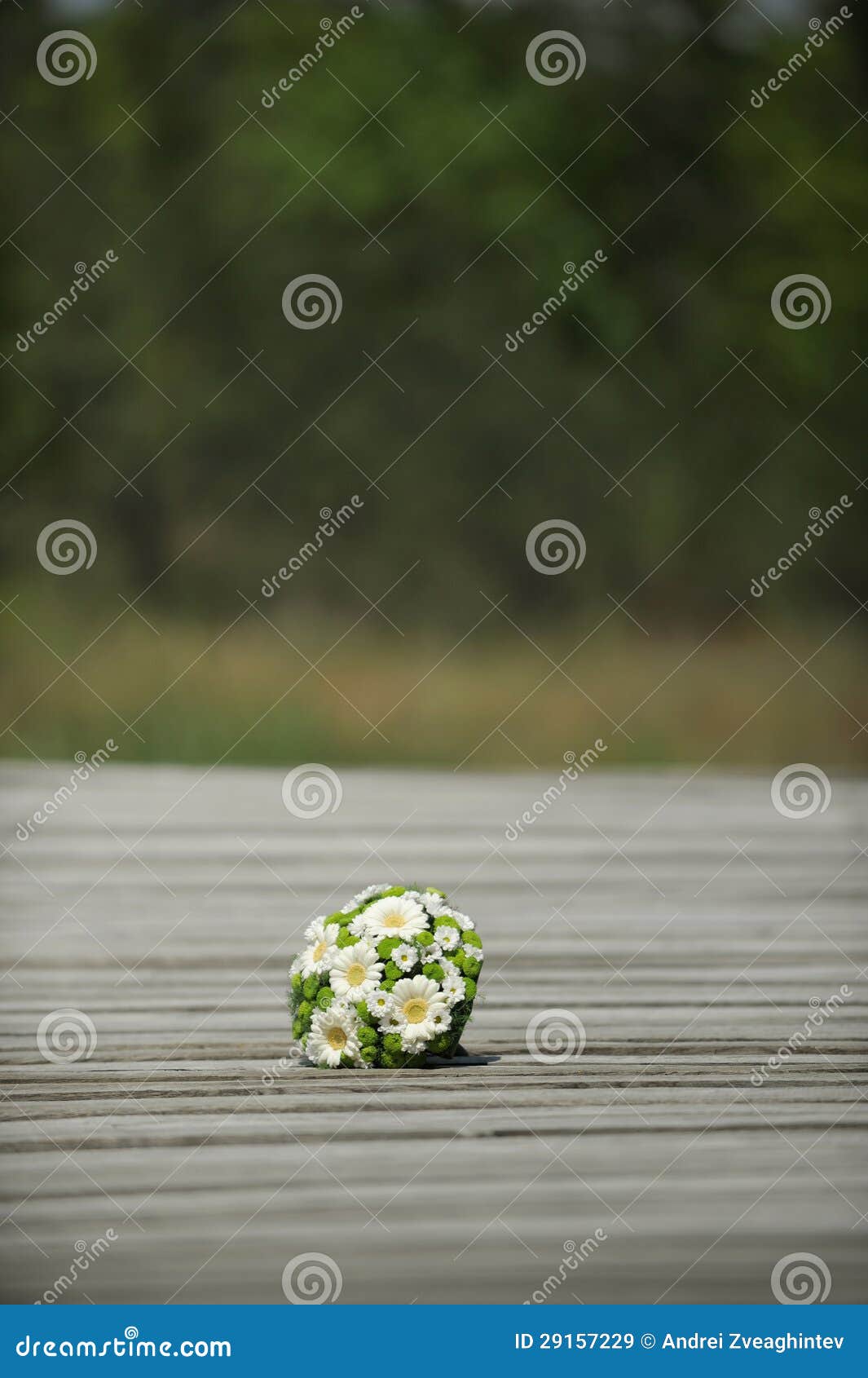 Wedding Flowers on Wooden Bridge Stock Image - Image of event, love ...