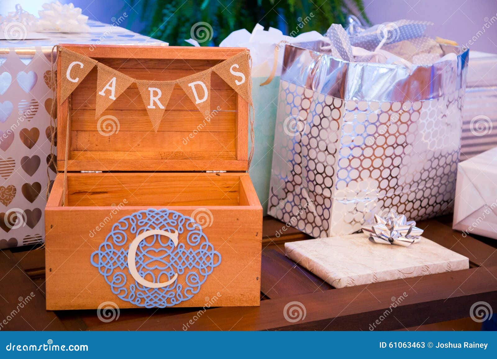 Wedding Gift Table Cards Box Stock Image - Image of table, reception ...