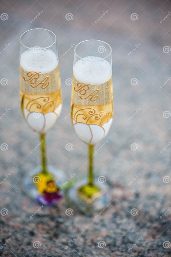 Wedding goblets stock photo. Image of goblet, violet - 52516504