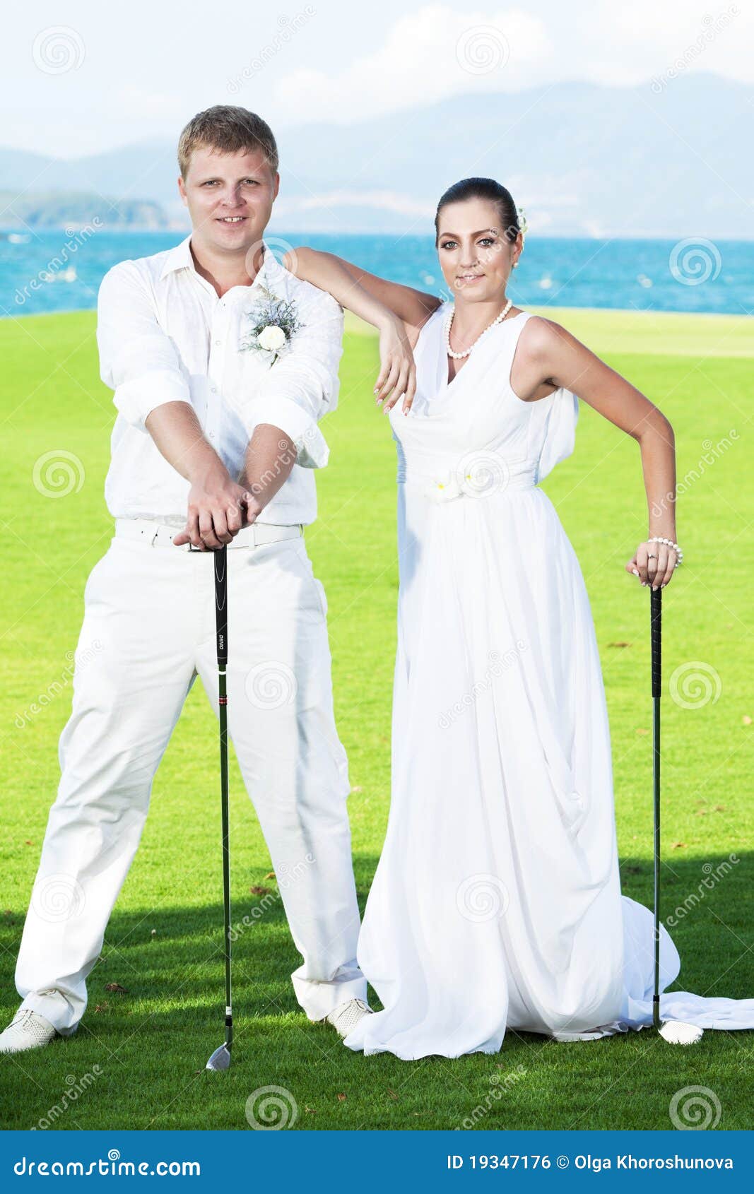 Wedding golf stock photo. Image of active, marriage, green - 19347176