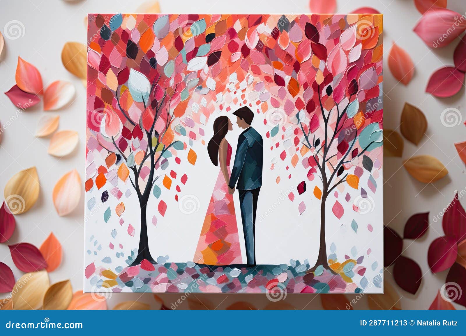 Wedding Greeting Card Front Side Stock Illustration - Illustration of ...