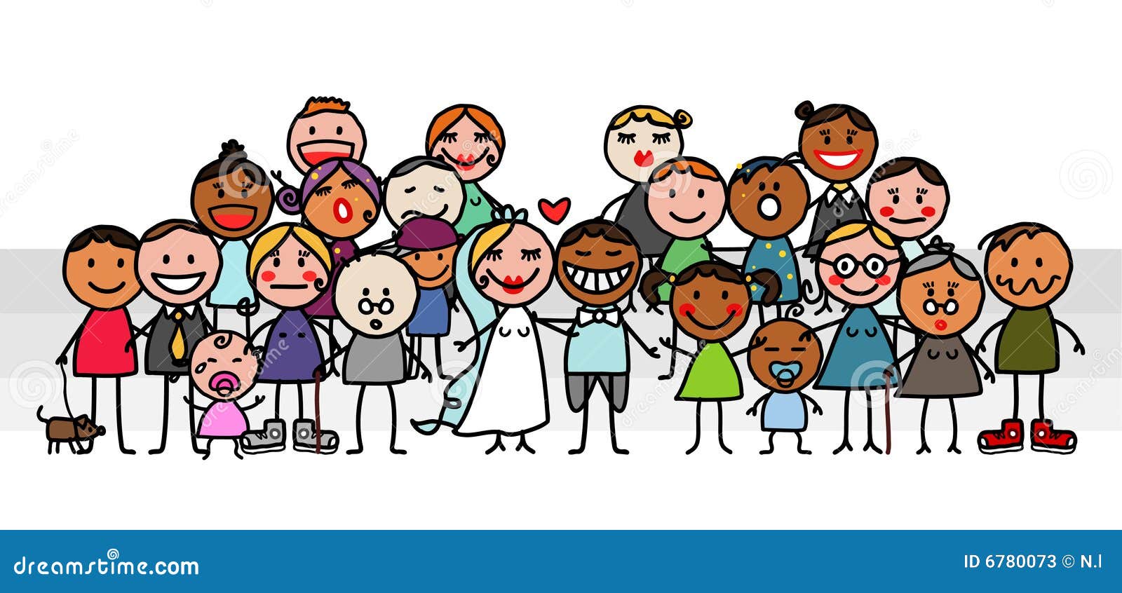 Wedding group stock vector. Illustration of people, souvenir - 6780073