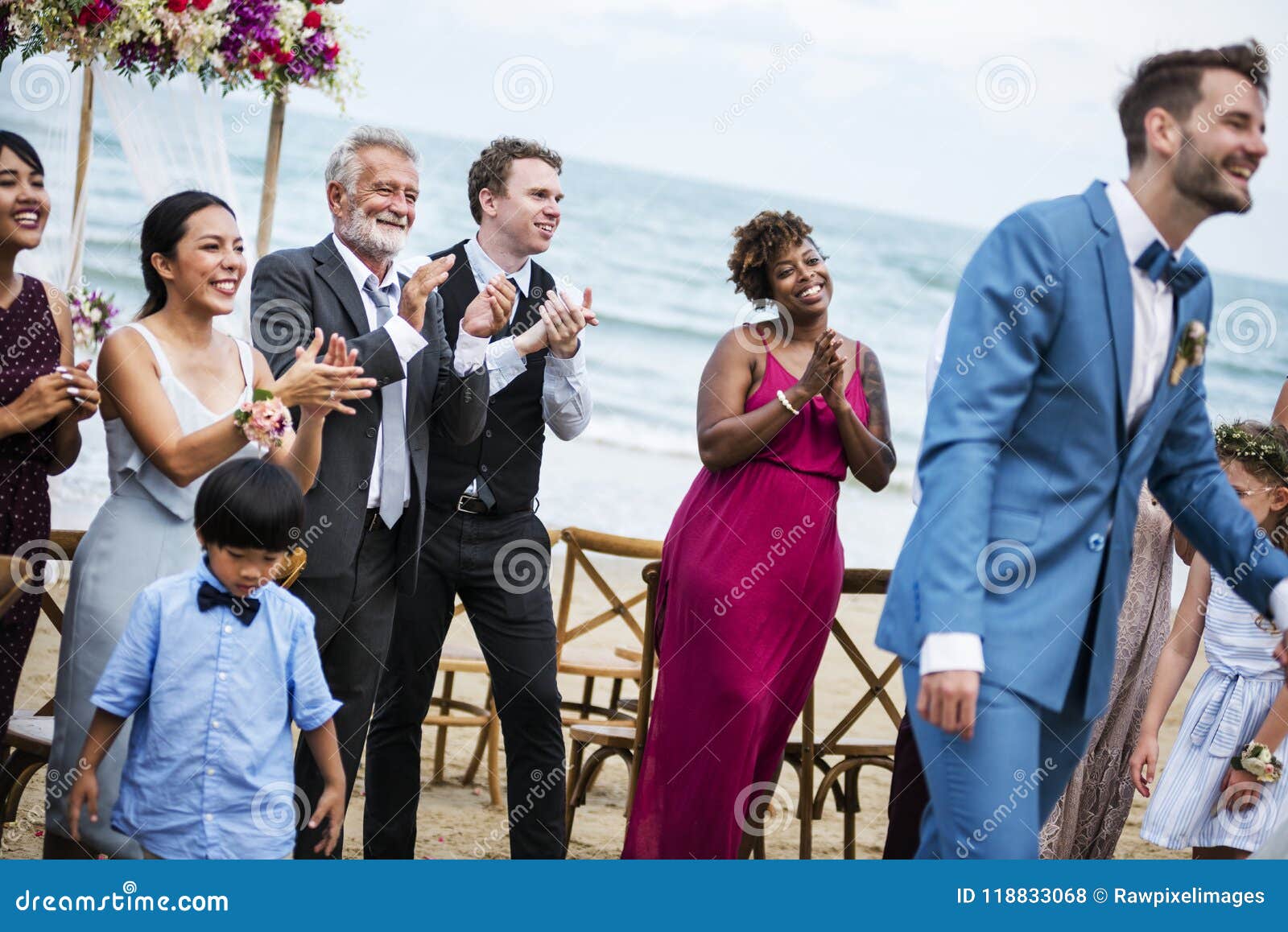 Wedding Guests Clapping for the Bride and Groom Stock Photo - Image of ...