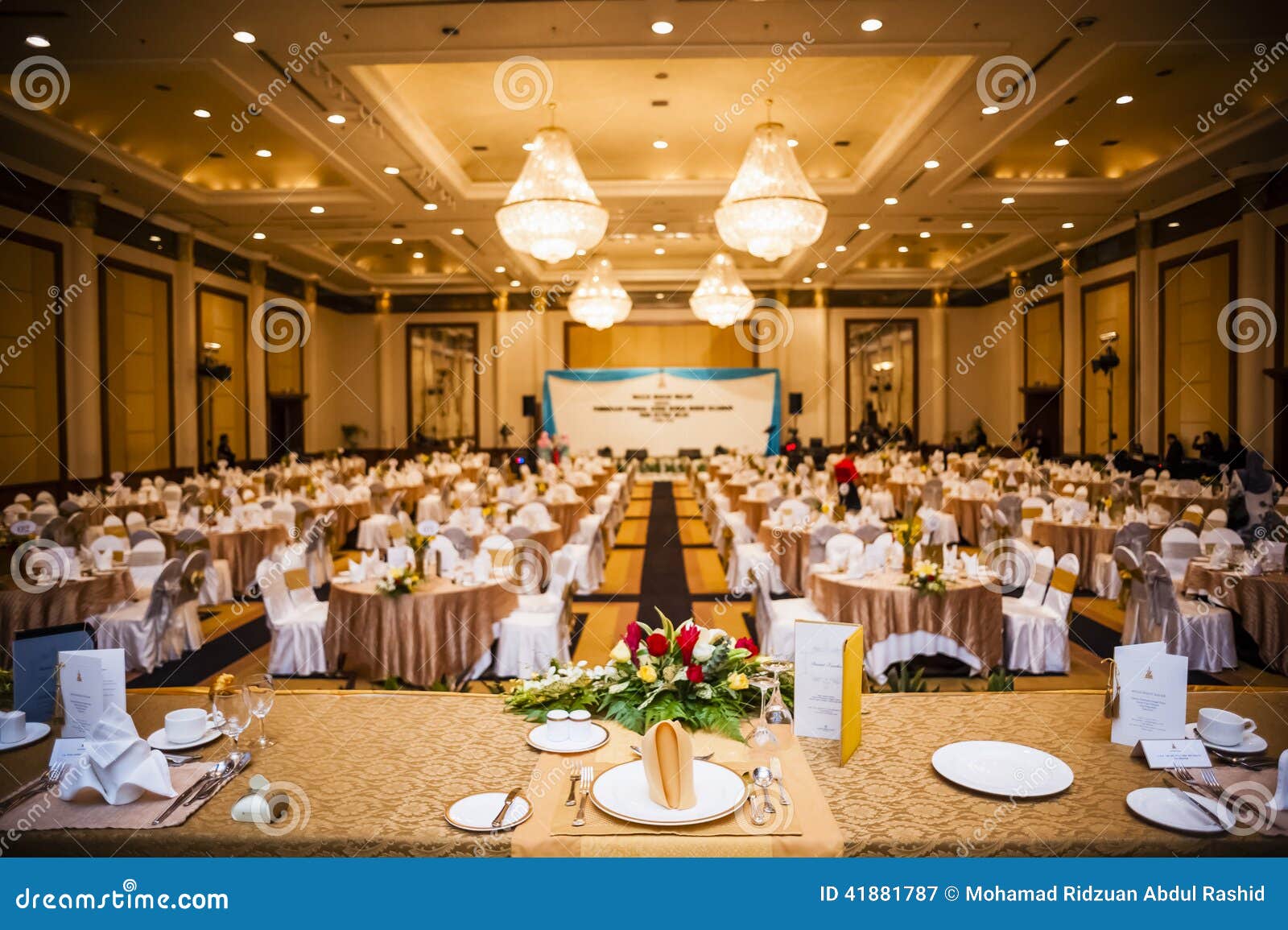 Wedding hall decoration stock image. Image of prop, stage - 41881787