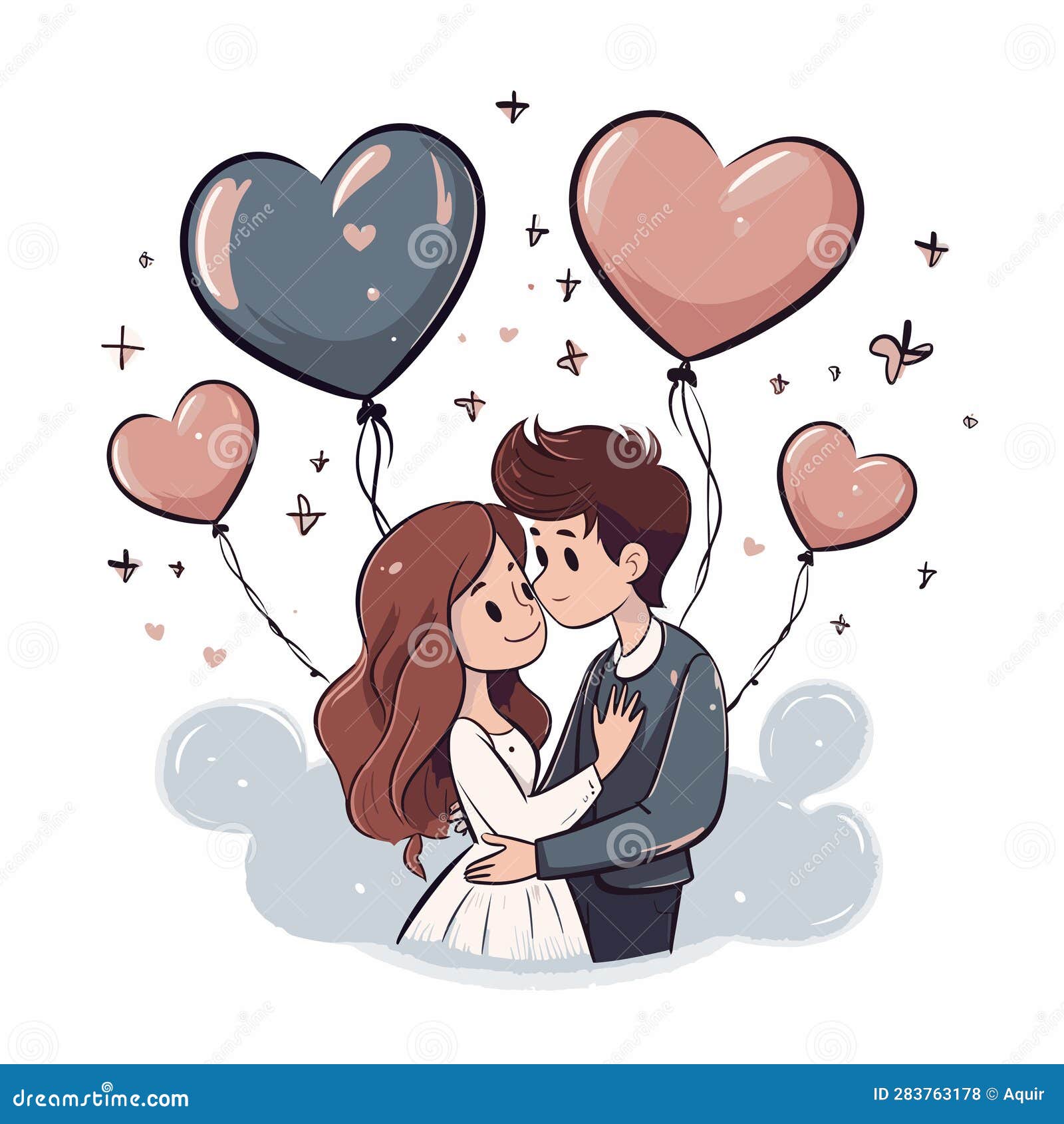 Wedding Hand-drawn Comic Illustration. Wedding. Vector Doodle Style ...