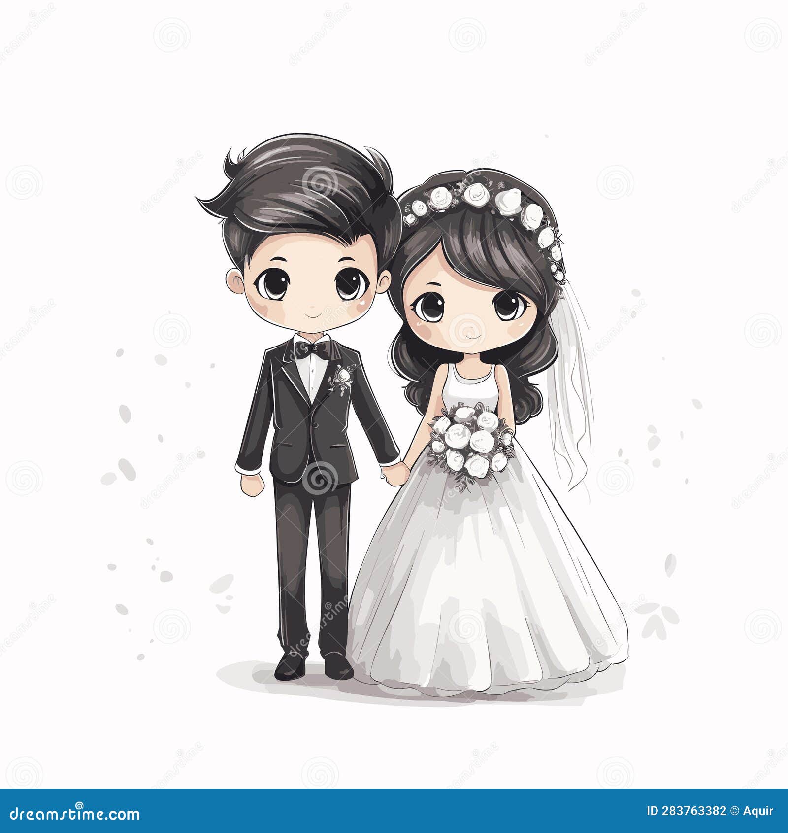 Wedding Hand-drawn Comic Illustration. Wedding. Vector Doodle Style ...