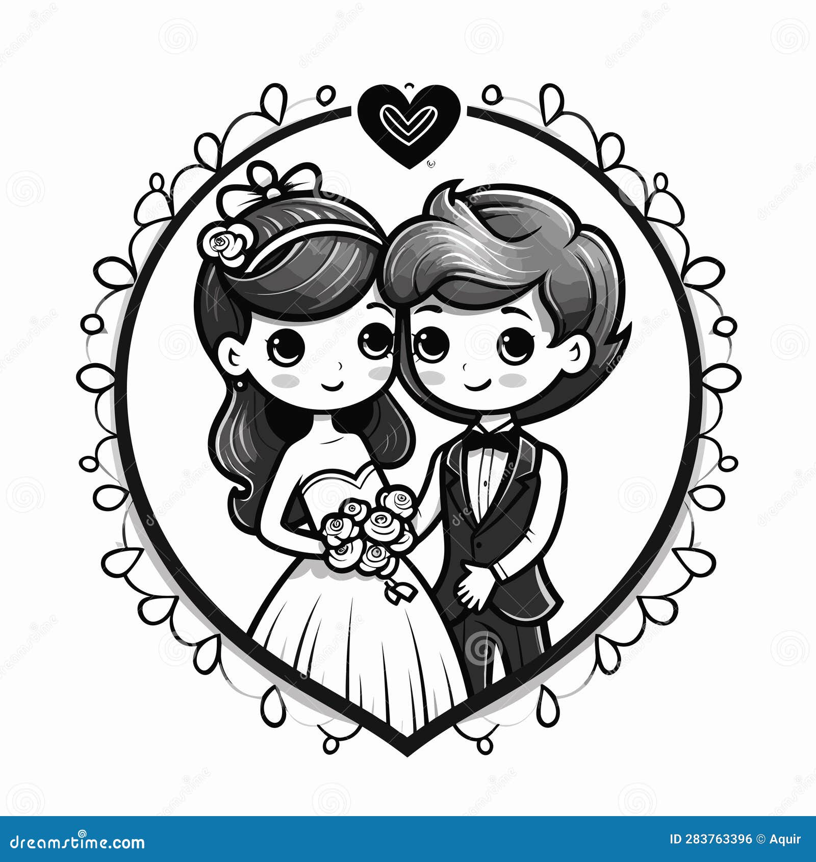 Wedding Hand-drawn Comic Illustration. Wedding. Vector Doodle Style ...
