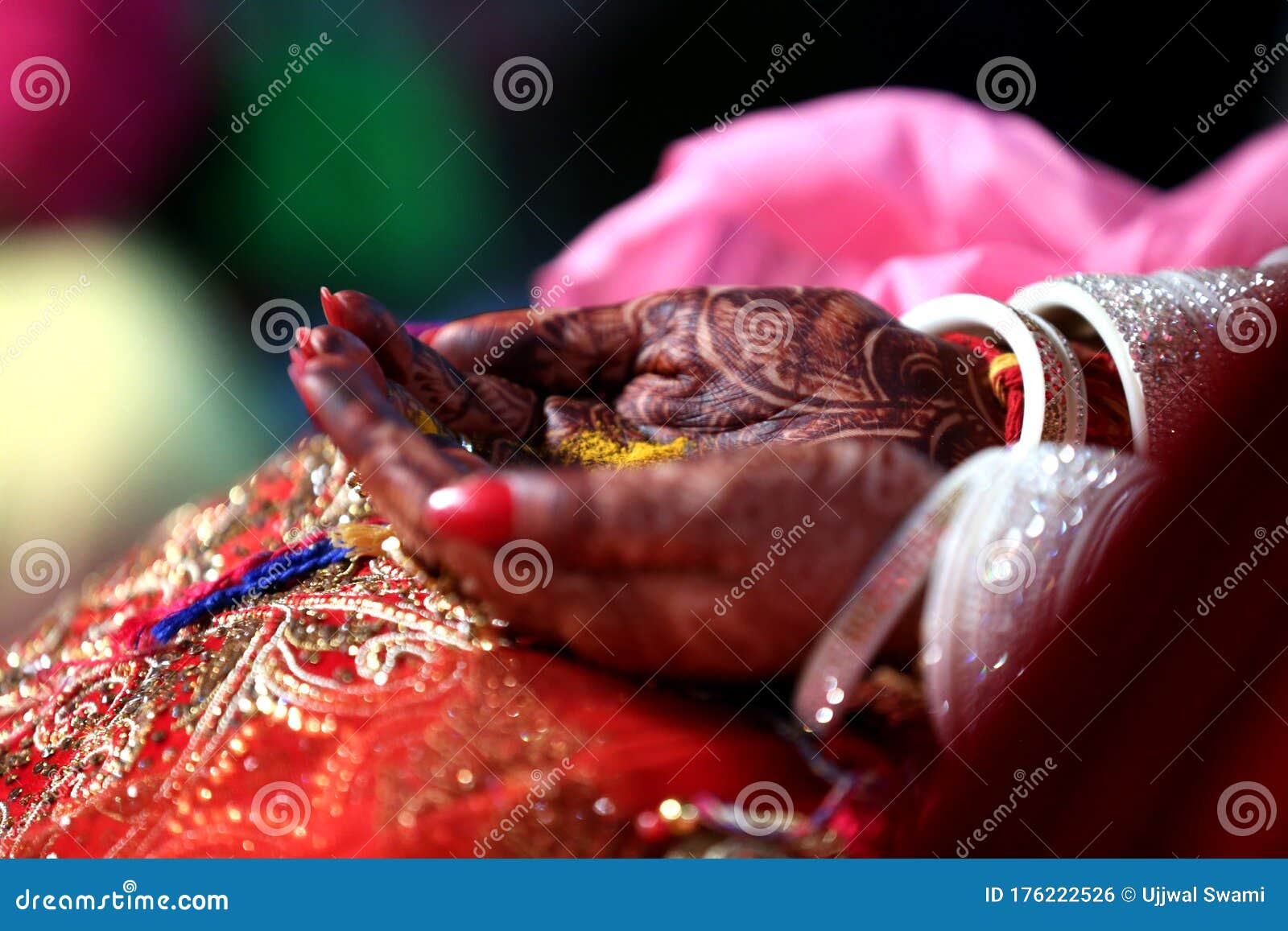 Wedding Hand of Indian Bride Stock Photo - Image of bride, outdoor ...