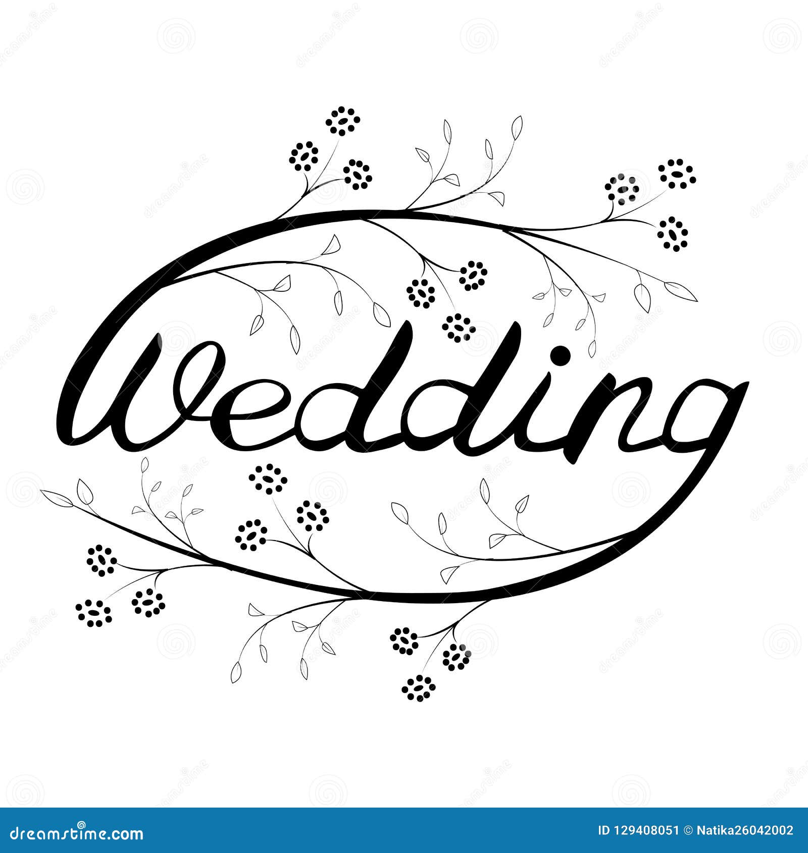 WEDDING HAND LETTERING stock vector. Illustration of invitation - 129408051