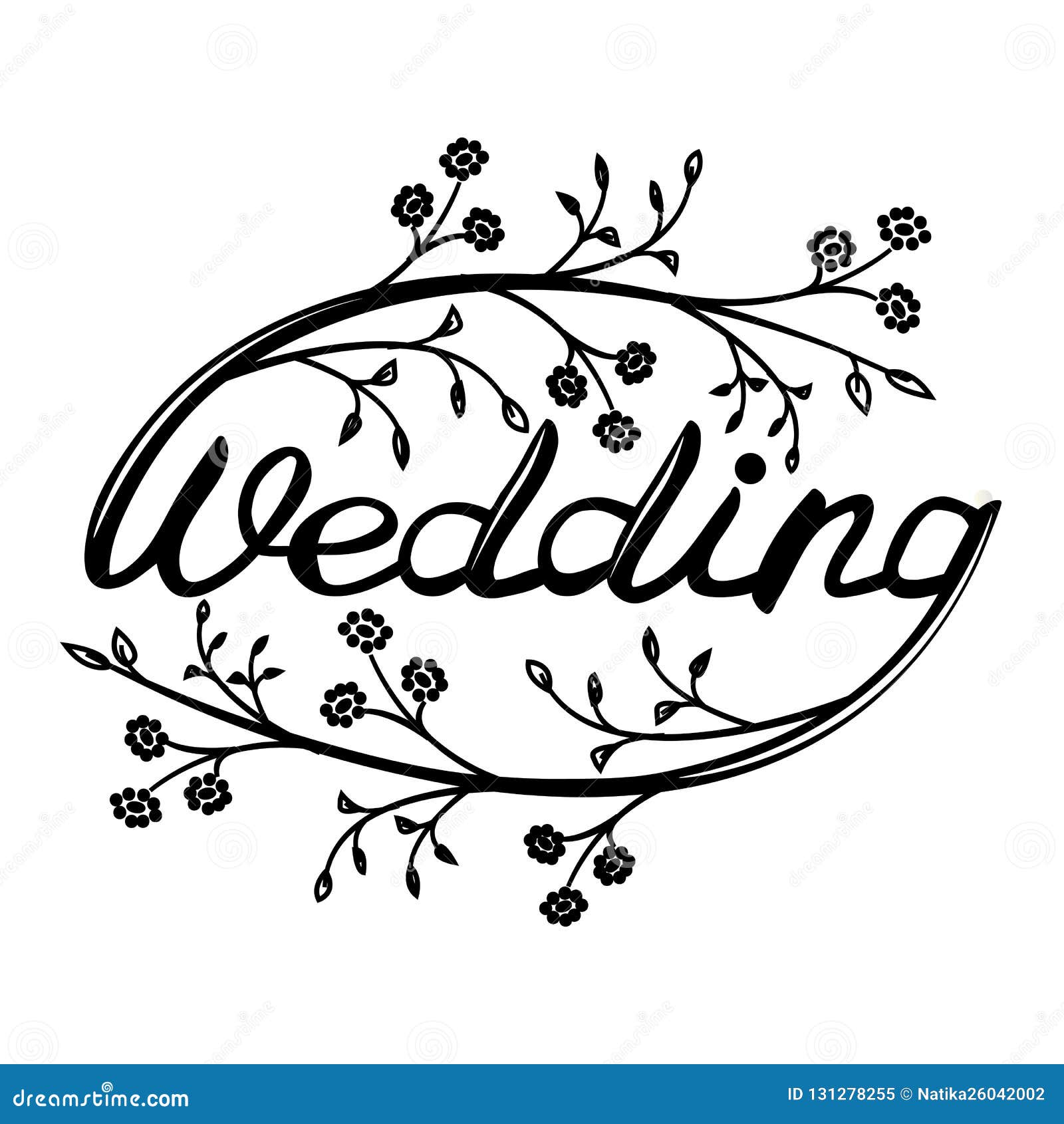 WEDDING HAND LETTERING. Vector Illustration. Wedding Invitation Stock ...