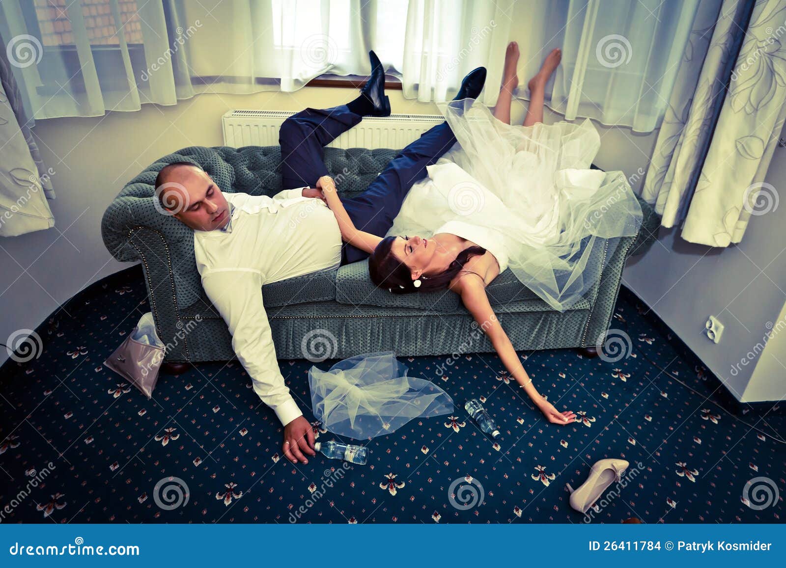 Wedding hangover stock photo. Image of hold, happiness - 26411784