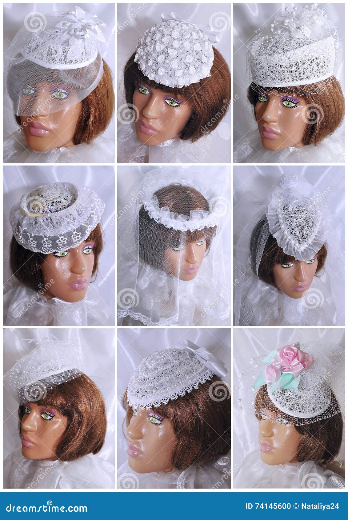 Wedding hat with a veil stock photo. Image of luxury - 74145600