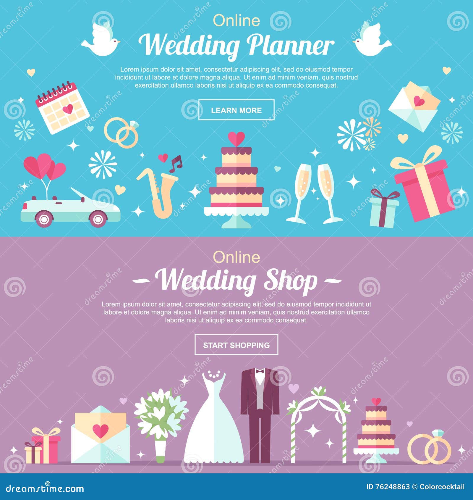 Wedding header stock vector. Illustration of element - 76248863