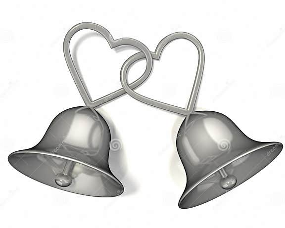 Wedding heart bells stock illustration. Illustration of love - 10406783