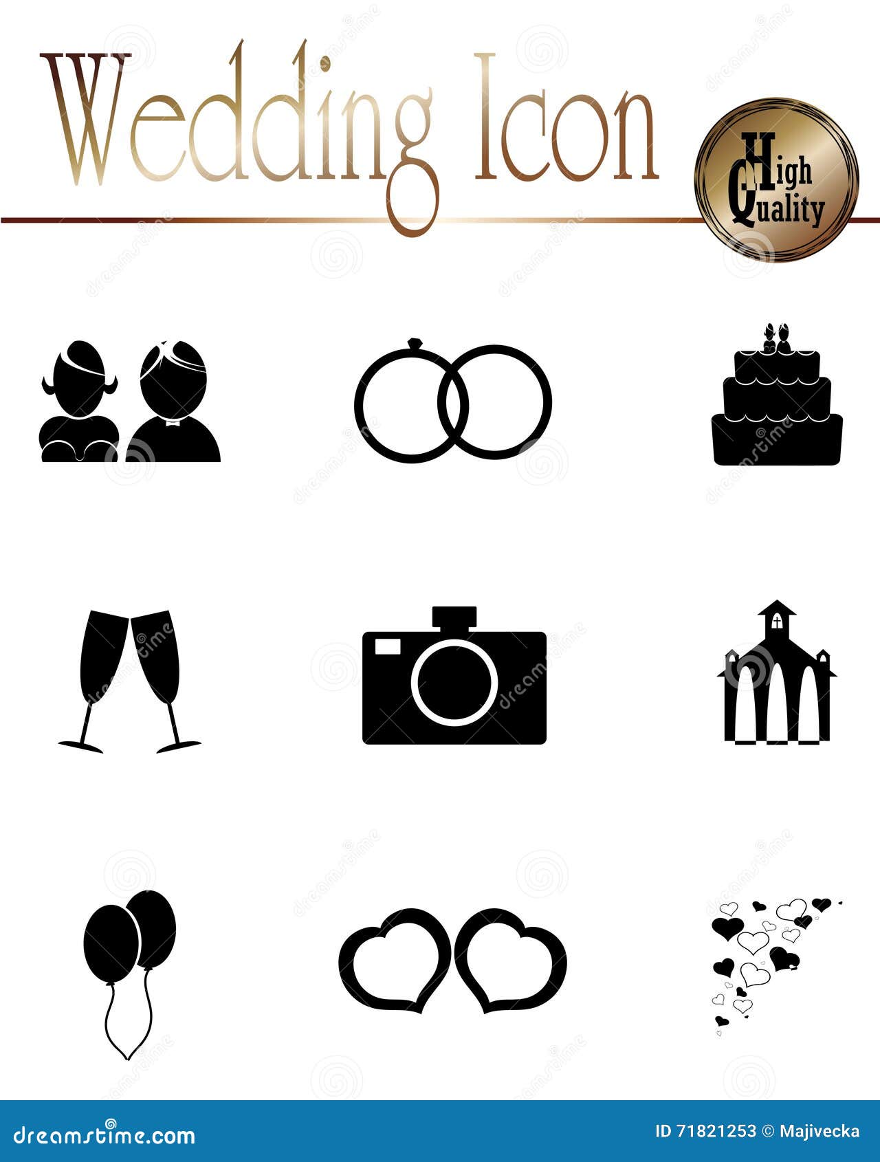 Wedding icon stock illustration. Illustration of wedding - 71821253