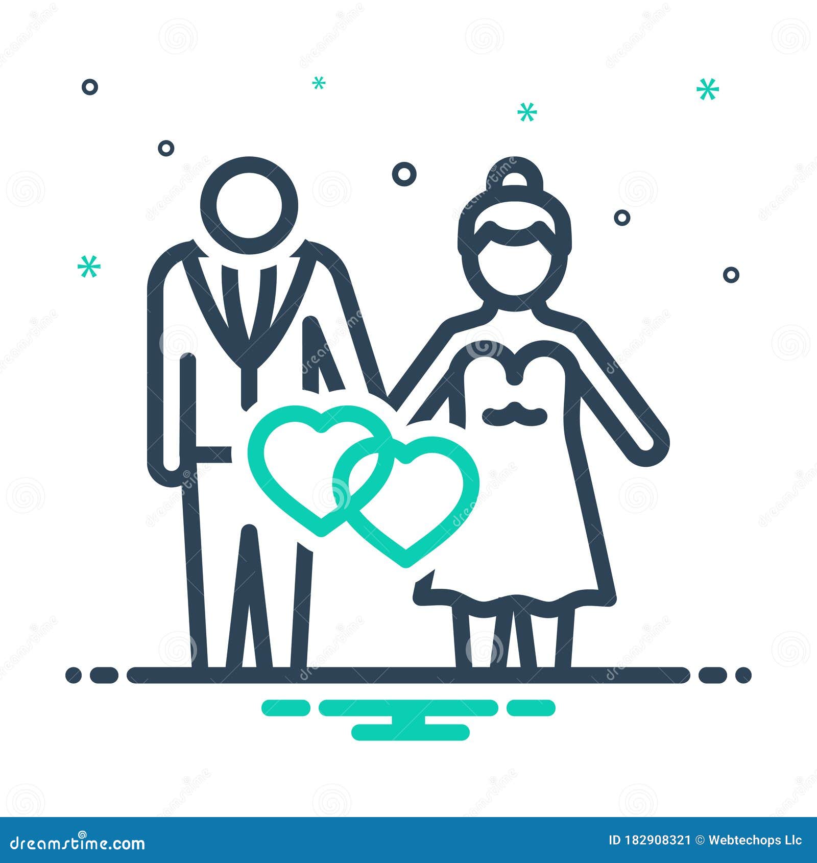 Mix Icon for Wedding, Marriage and Nuptials Stock Vector - Illustration ...