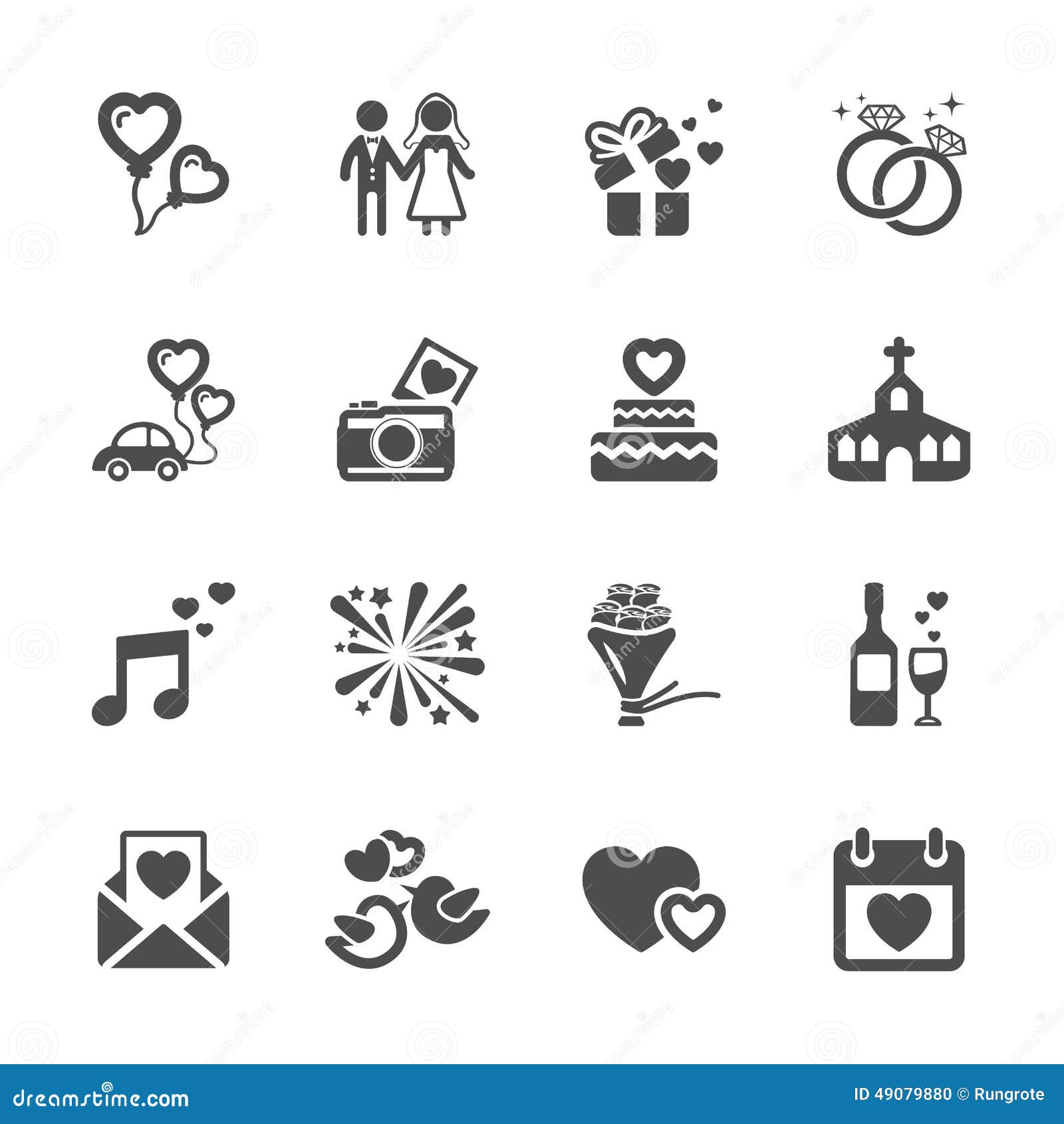 Wedding Icon Set, Vector Eps10 Stock Vector - Image: 49079880