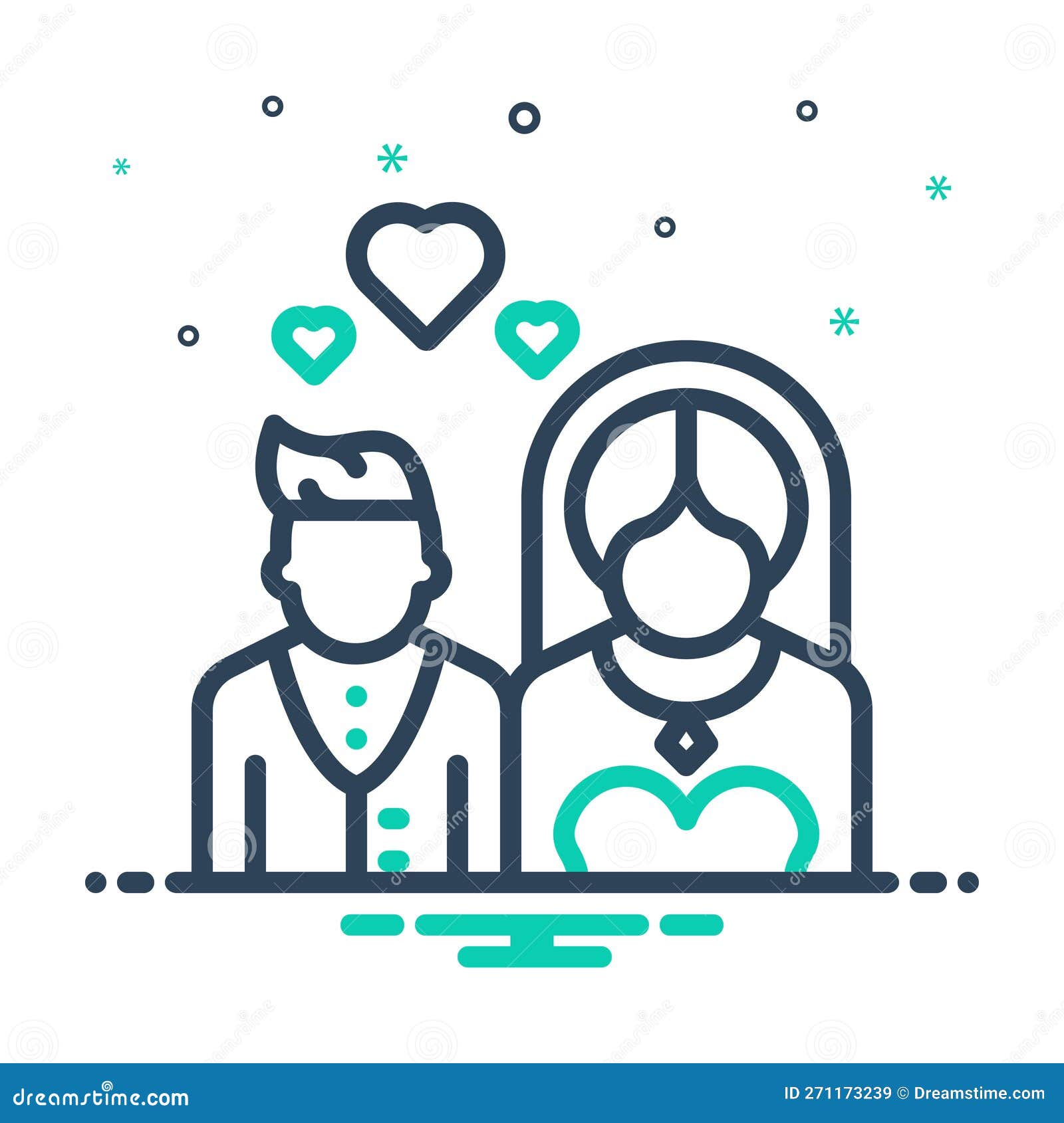 Mix Icon for Wedding, Splice and Bride Stock Illustration ...