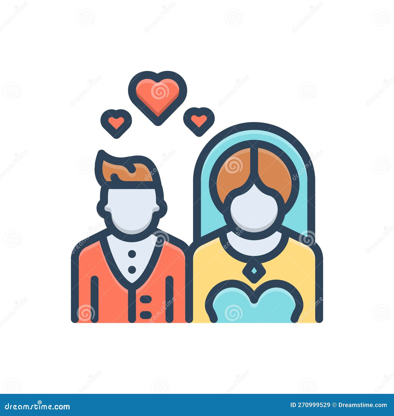 Color Illustration Icon for Wedding, Splice and Bride Stock Vector ...