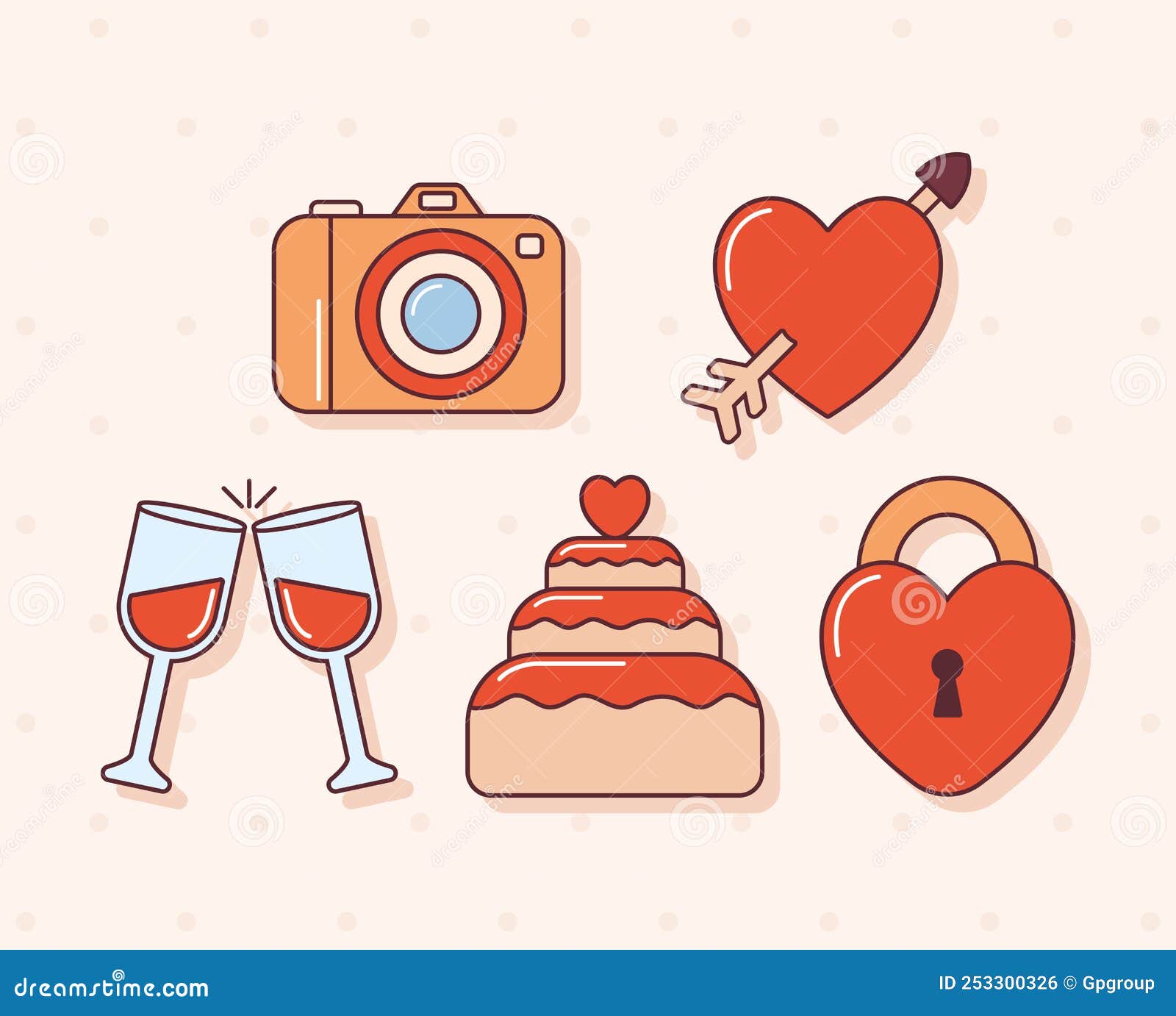 Wedding icons bundle stock vector. Illustration of special - 253300326