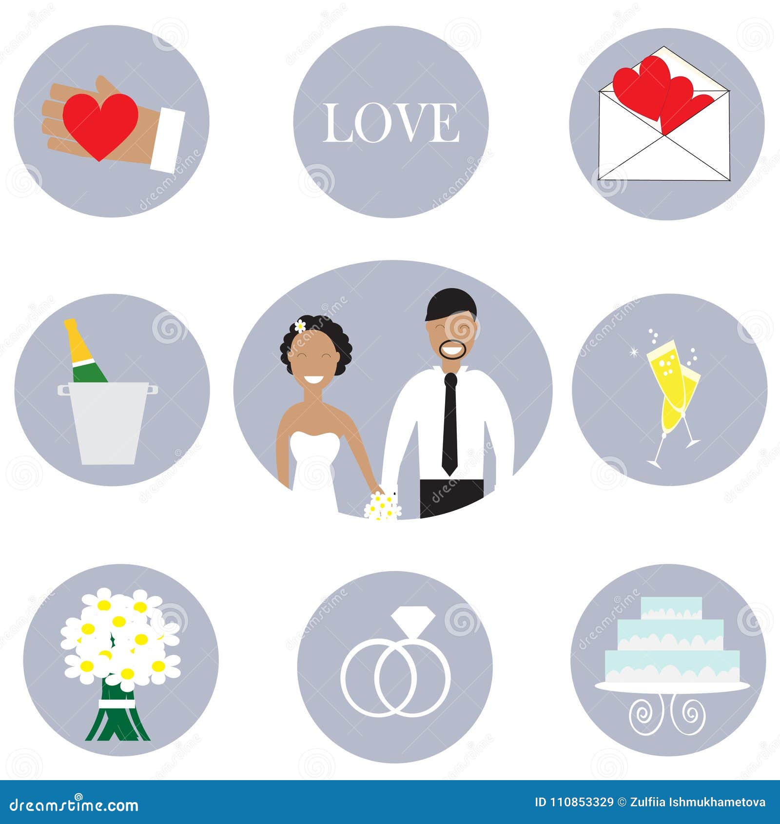 Wedding icons collection stock vector. Illustration of invitation ...