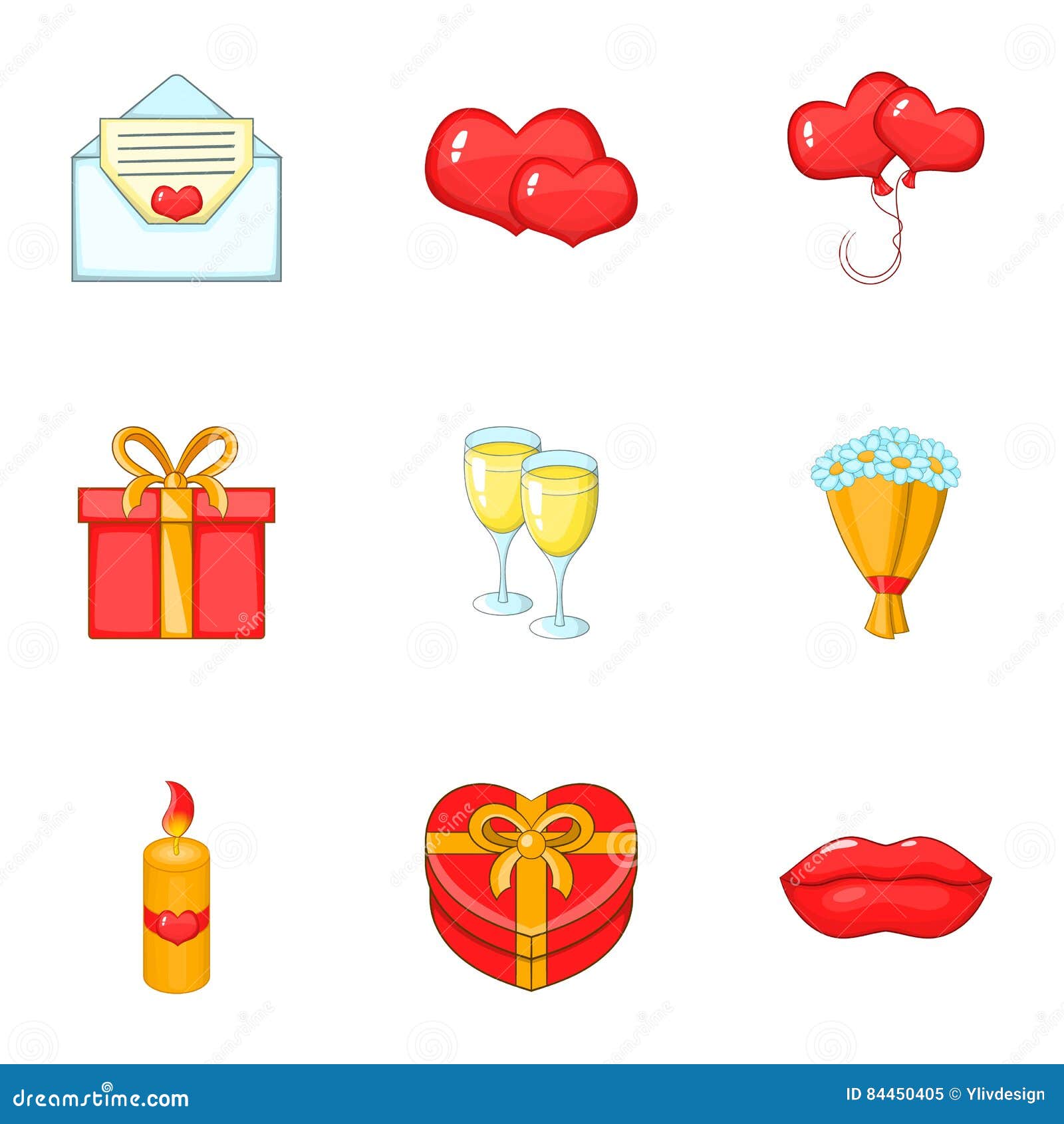 Wedding Icons Set, Cartoon Style Stock Vector - Illustration of ...