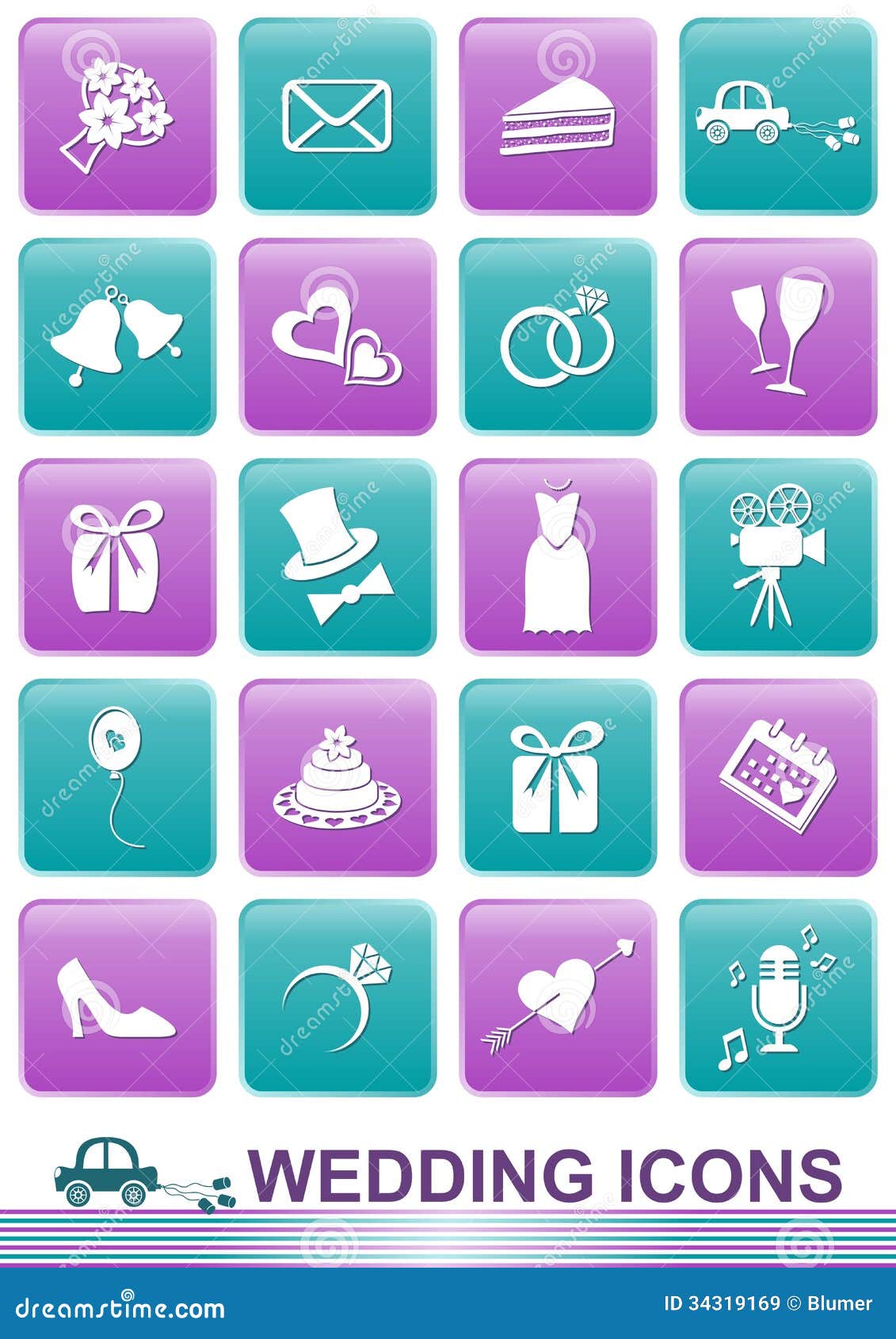 Wedding icons stock vector. Illustration of design, dress - 34319169