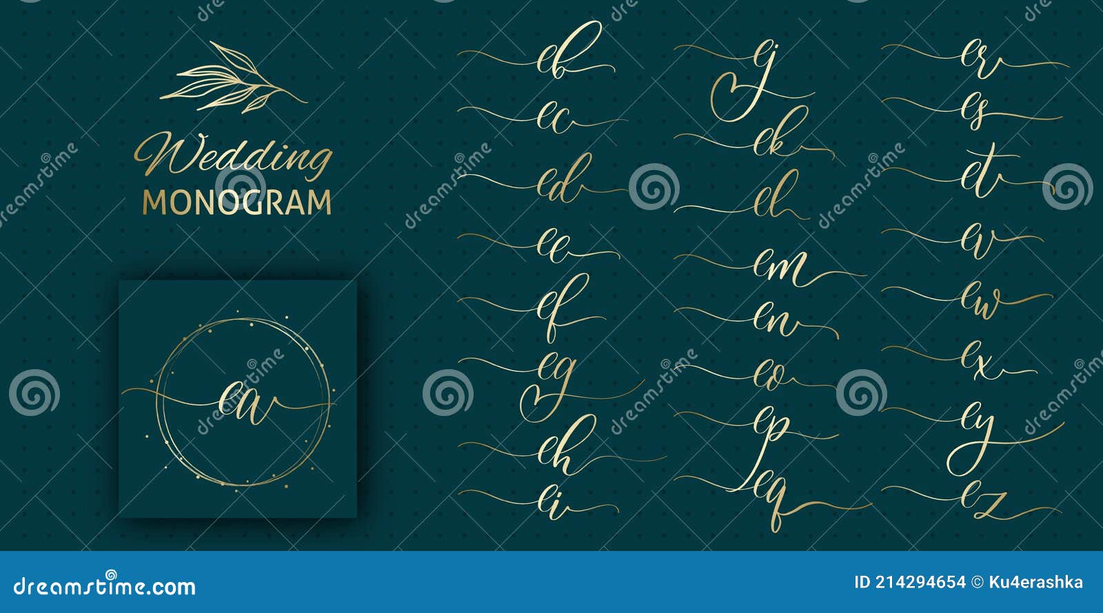Wedding Initial EA Monogram and Elegant Logo Design Set Stock Vector ...