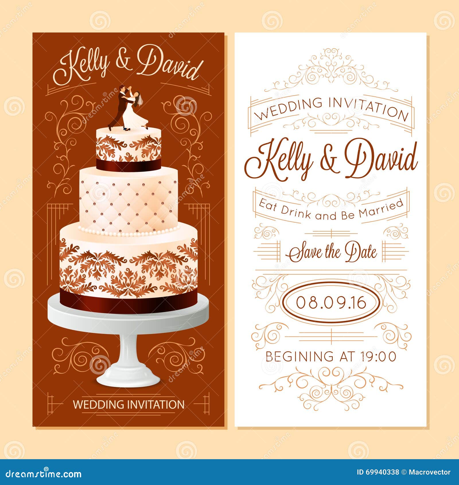 Wedding Invitation Banners Set Stock Vector - Illustration of ...