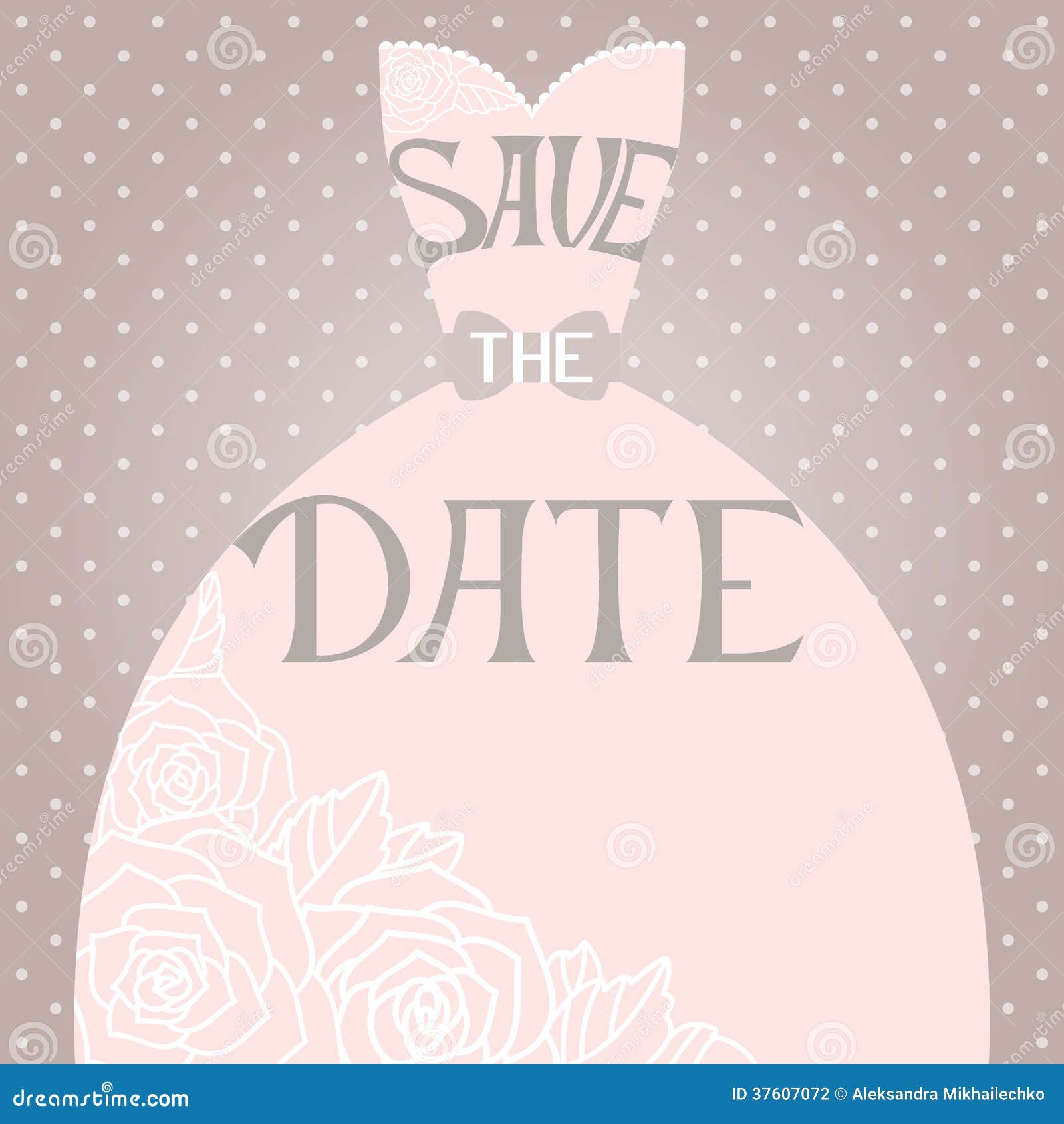 Wedding Invitation with Beautiful Elegant Wedding Dress Stock Vector ...