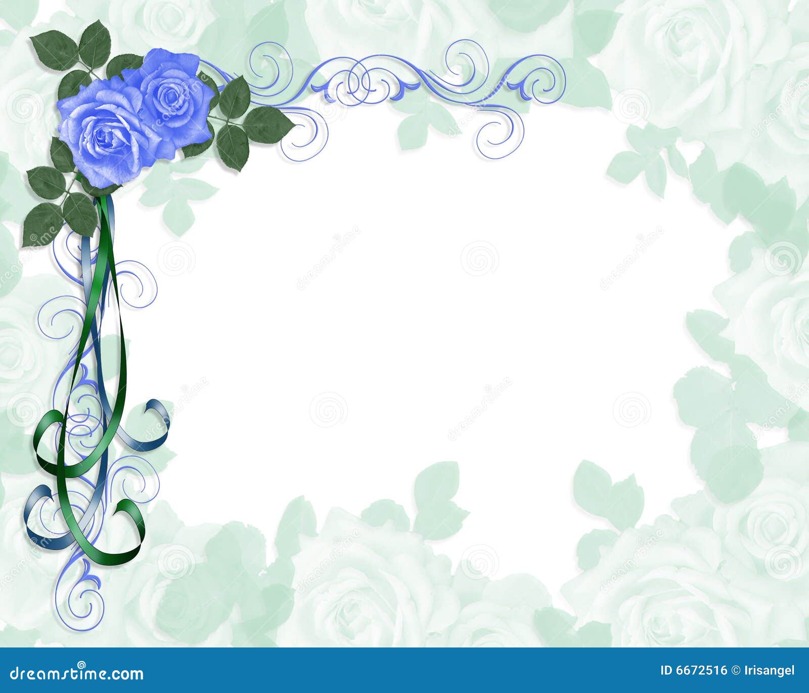 Blue Rose Corner Border