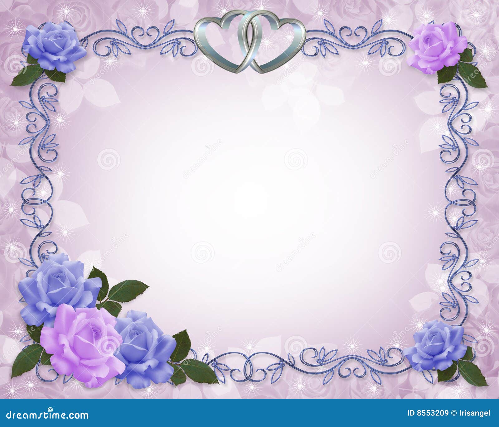 Wedding Invitation Border Lavender Roses Stock Illustration ...