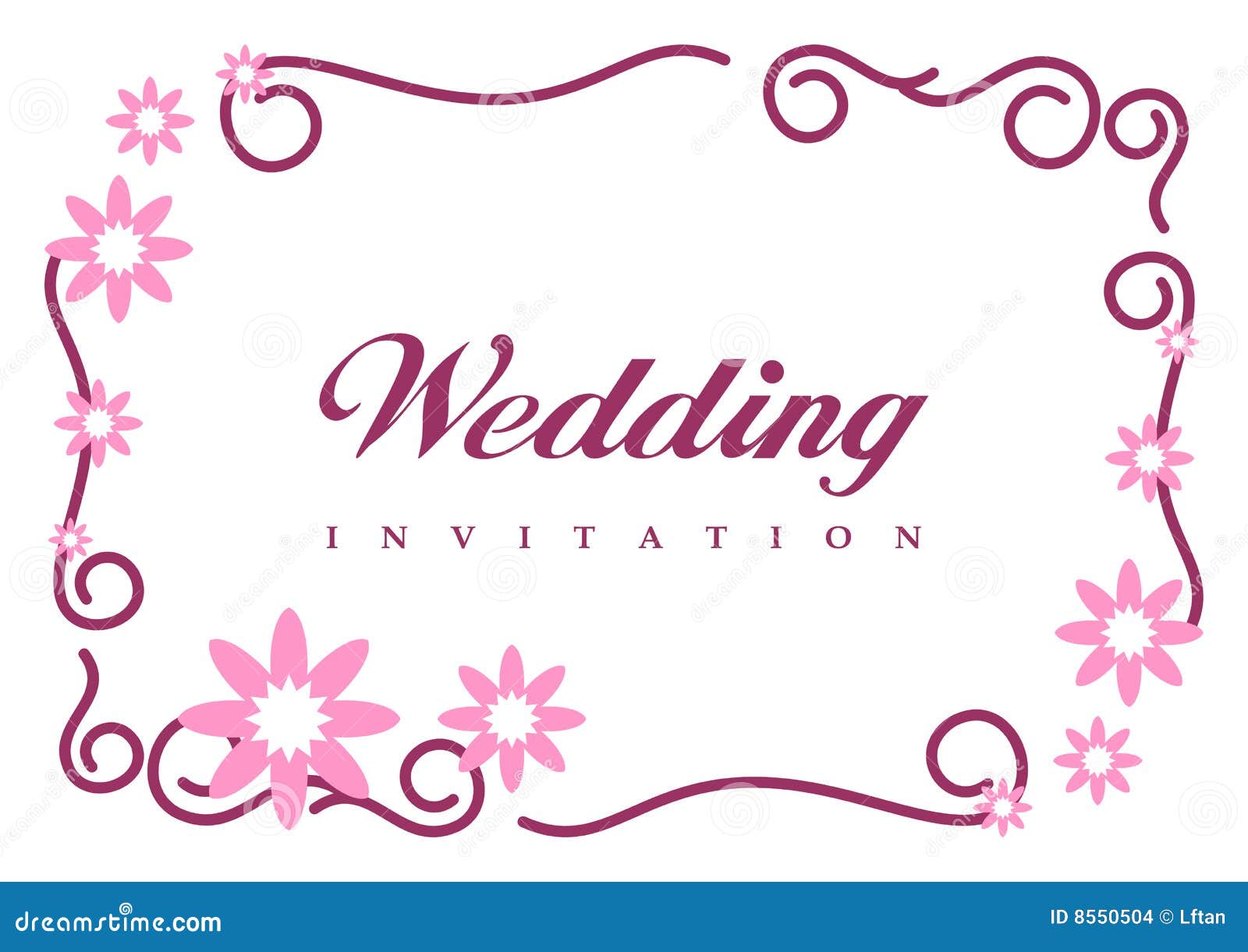 Wedding Invitation Card stock vector. Illustration of curve - 8550504