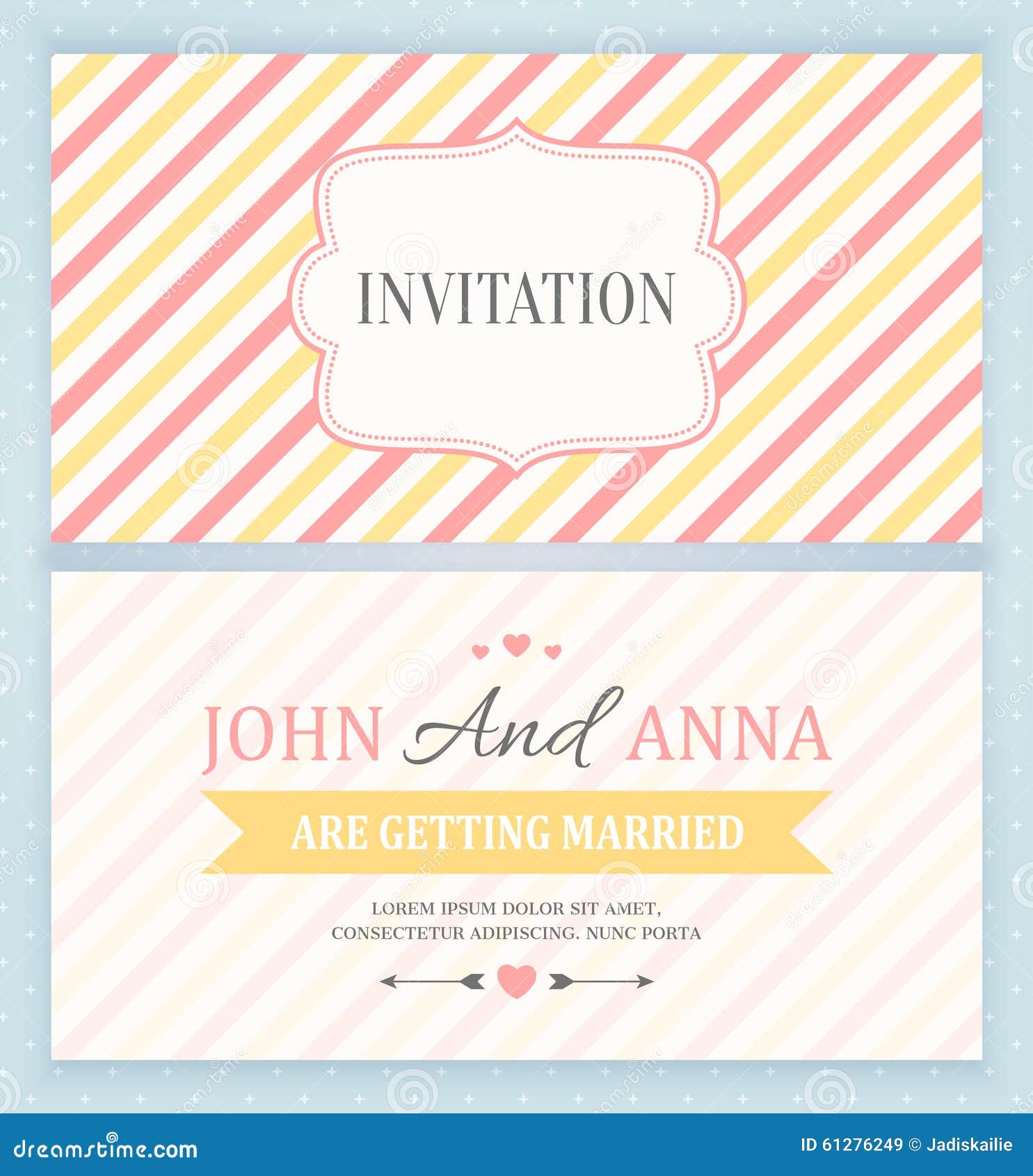 Wedding Invitation Card stock vector. Illustration of marry - 61276249