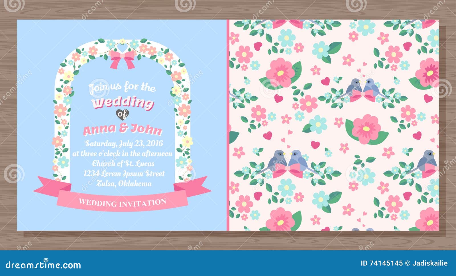 Wedding invitation card stock vector. Illustration of couple - 74145145