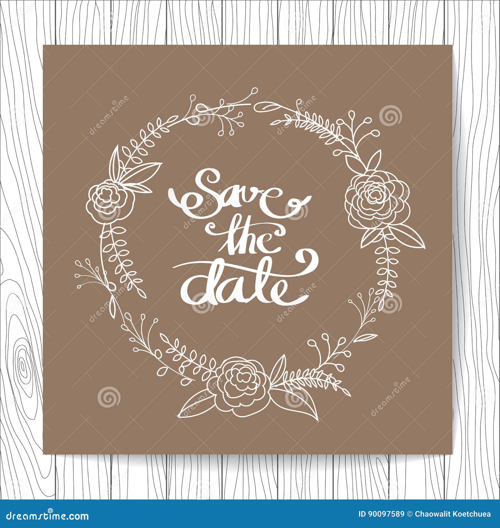 Wedding Invitation Card Doodle Style with Flower Templates Stock Vector ...