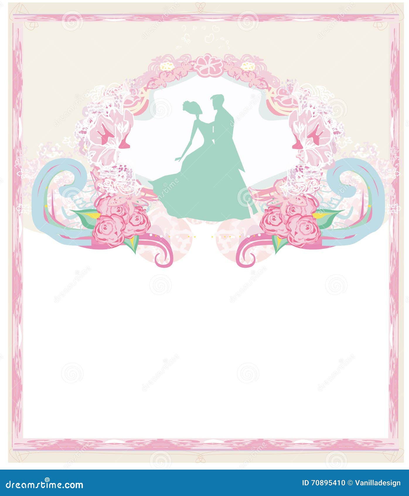 Wedding Invitation Card with Floral Elements. Stock Vector ...