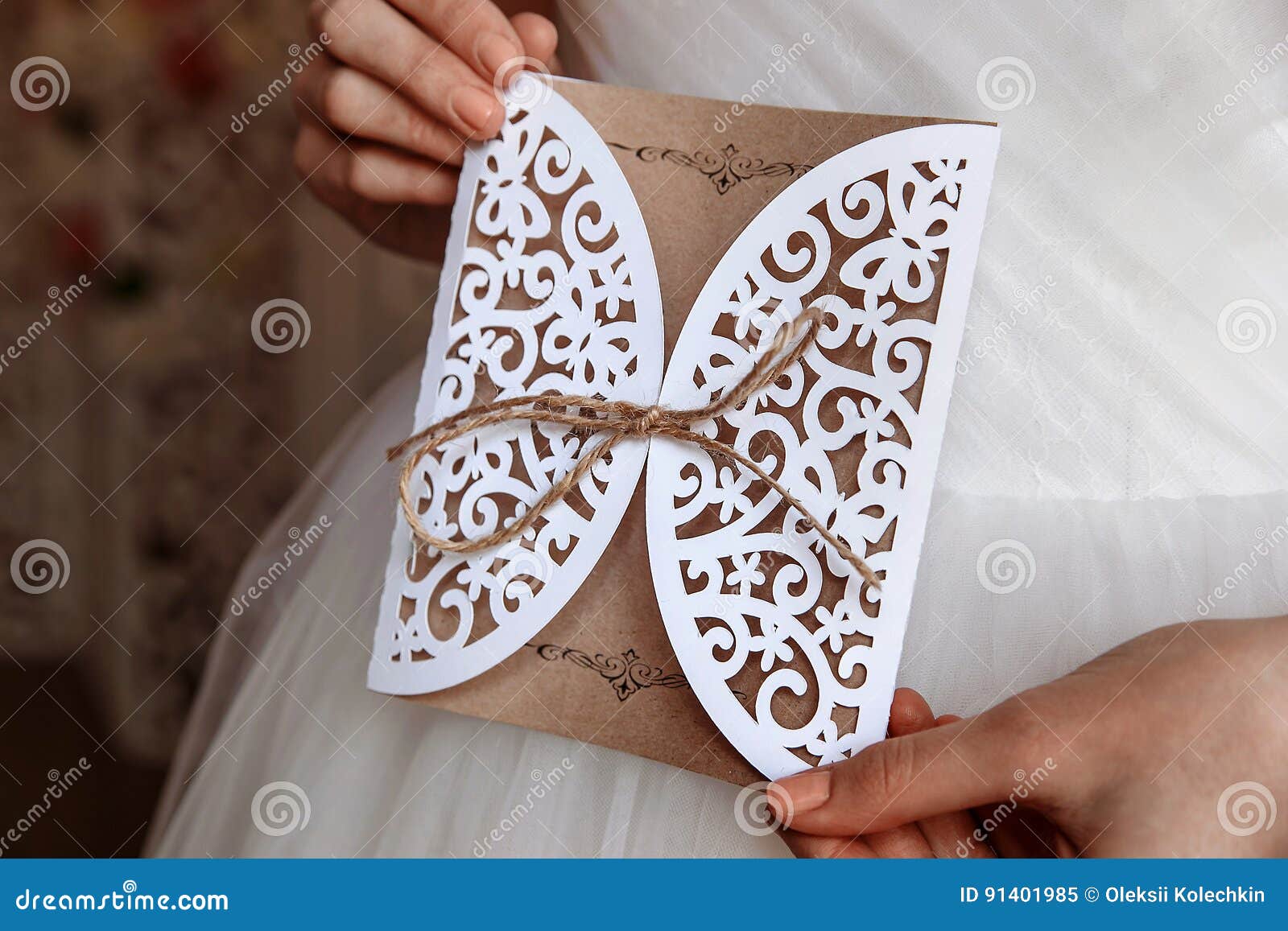 Wedding Invitation Card in Hands Stock Image - Image of note, document ...