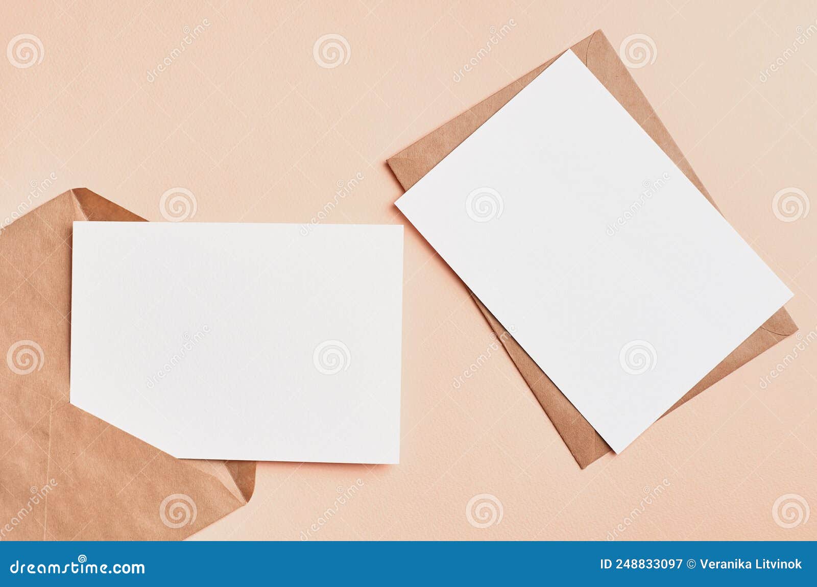 Wedding Invitation Card Mockup with Copy Space, Front and Back Sides ...