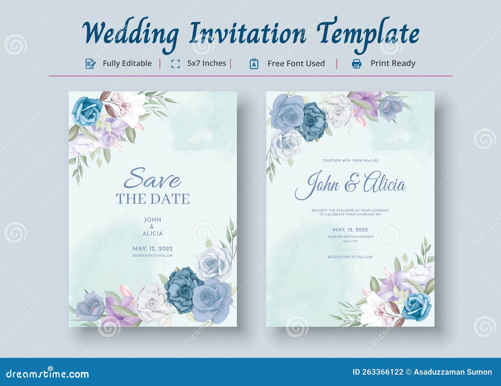 Wedding Invitation Card Template, Invitation Card Poster Stock Vector ...