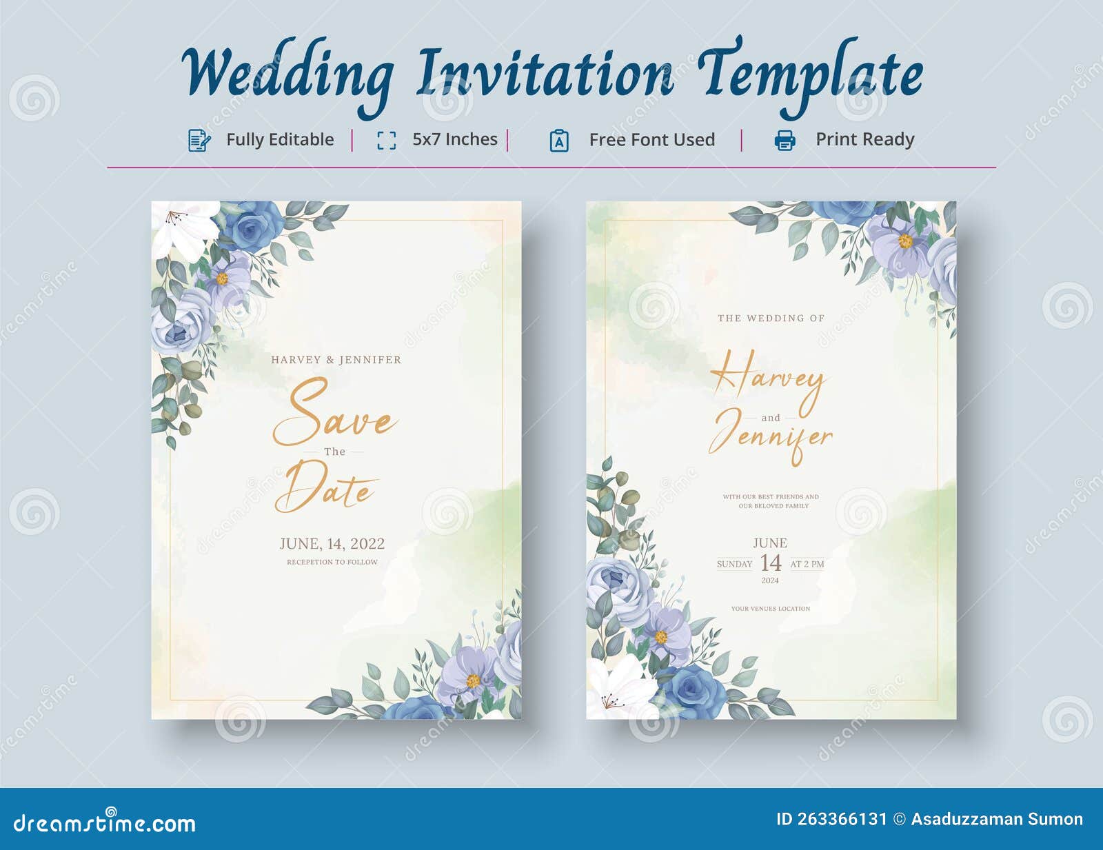 Wedding Invitation Card Template, Invitation Card Poster Stock ...